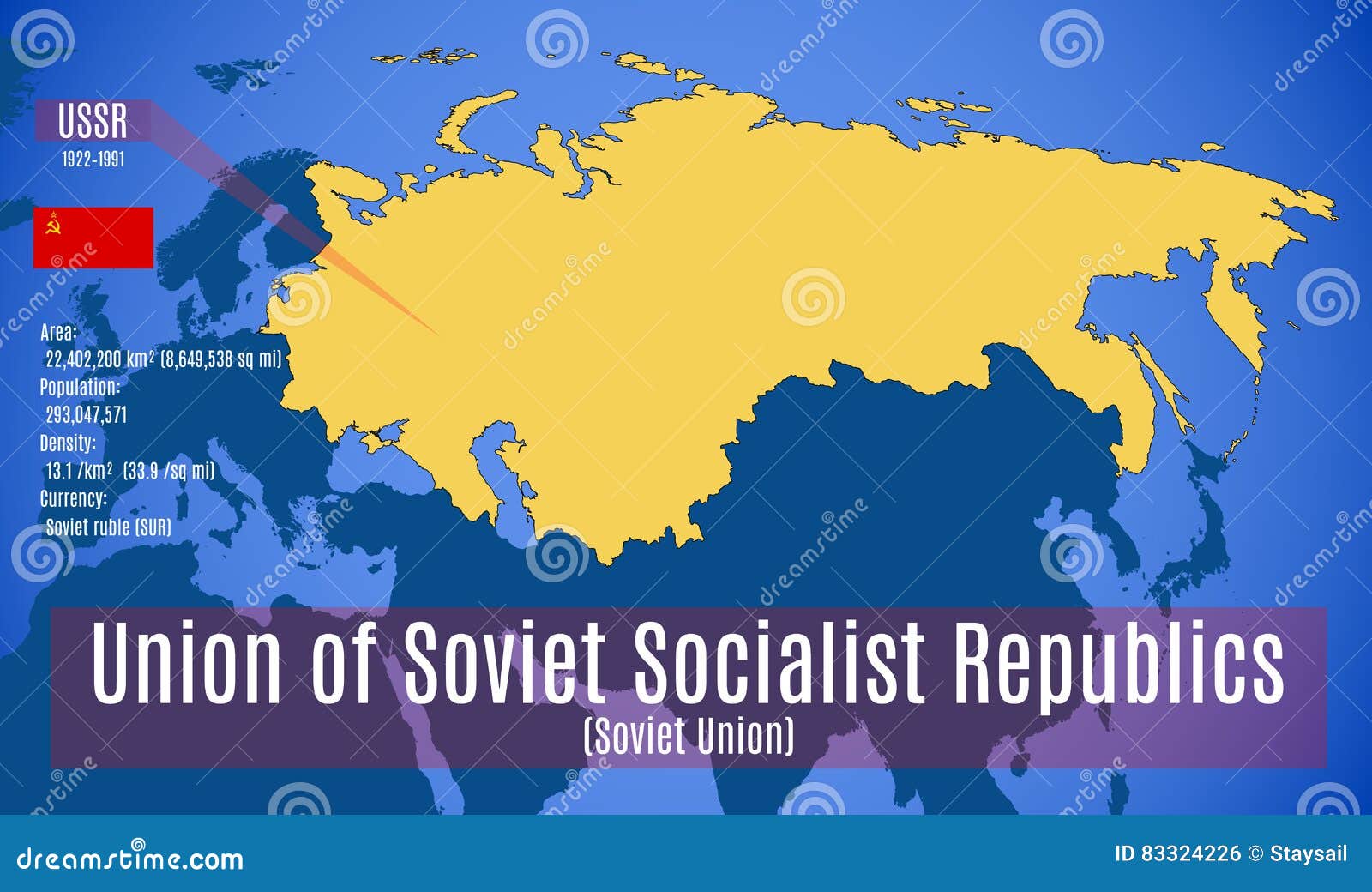 Vector. Sschematic Map of the Soviet Union USSR. Stock Vector ...
