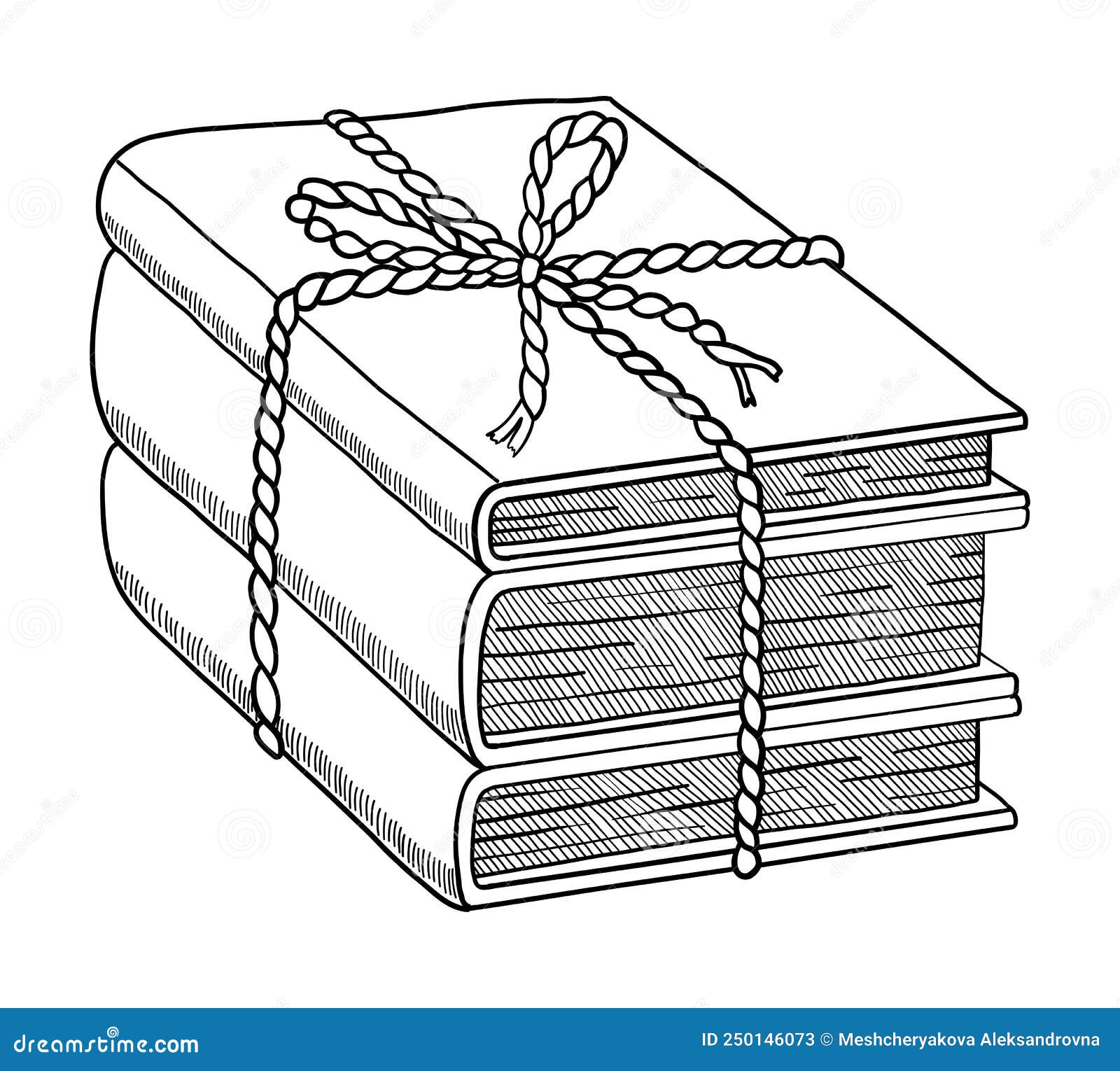 VECTOR STACK of BOOKS ISOLATED on a WHITE BACKGROUND. DOODLE DRAWING by ...