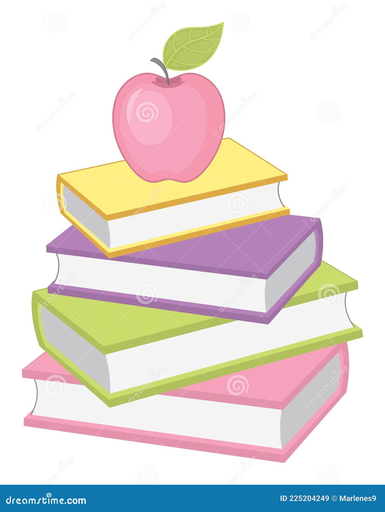 Vector Stack Of Books In Pastel Colours Stock Vector Illustration Of Novel Education 225204249