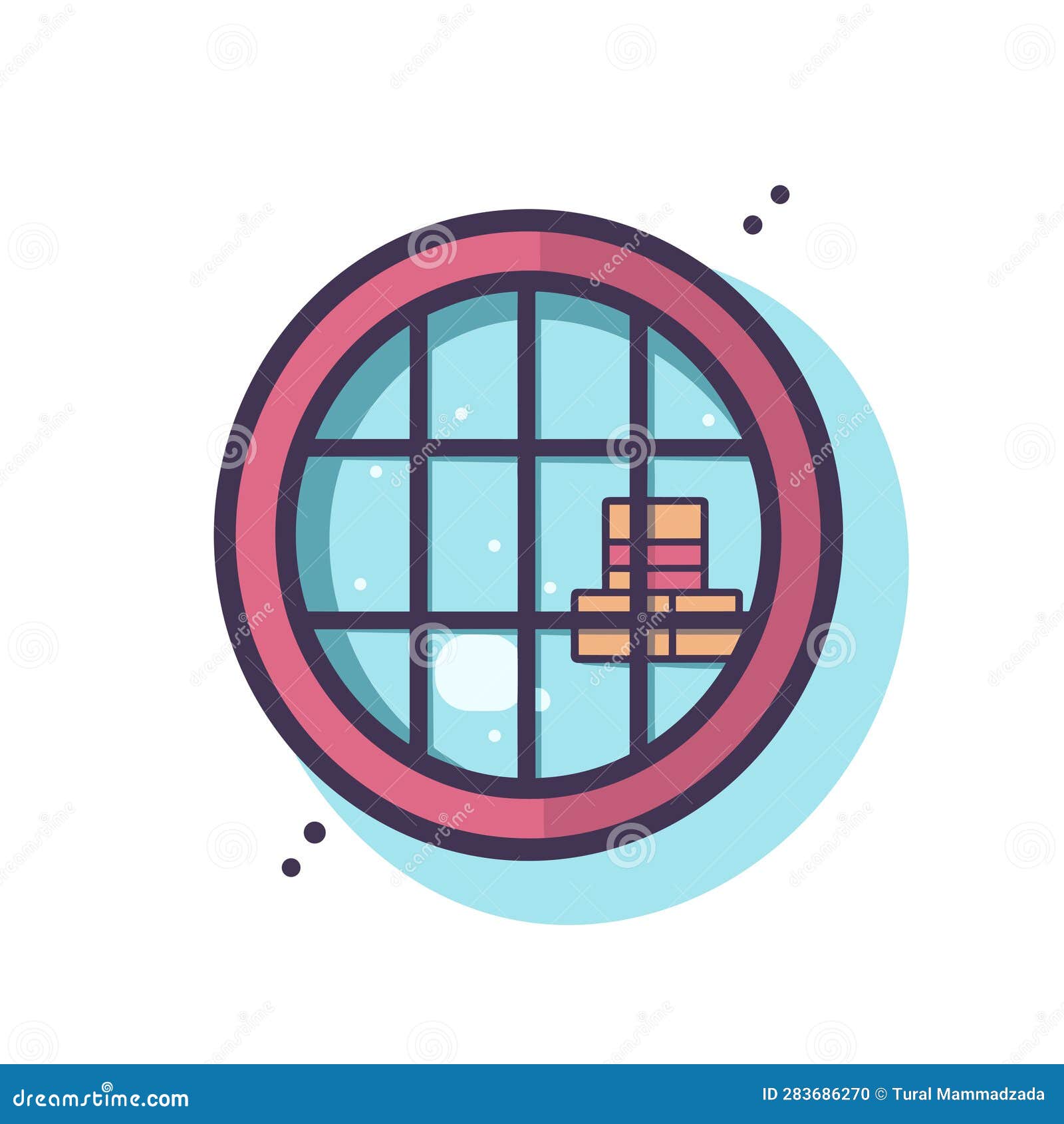 Vector of Stack of Boxes in Front of a Window with a Minimalist Design ...