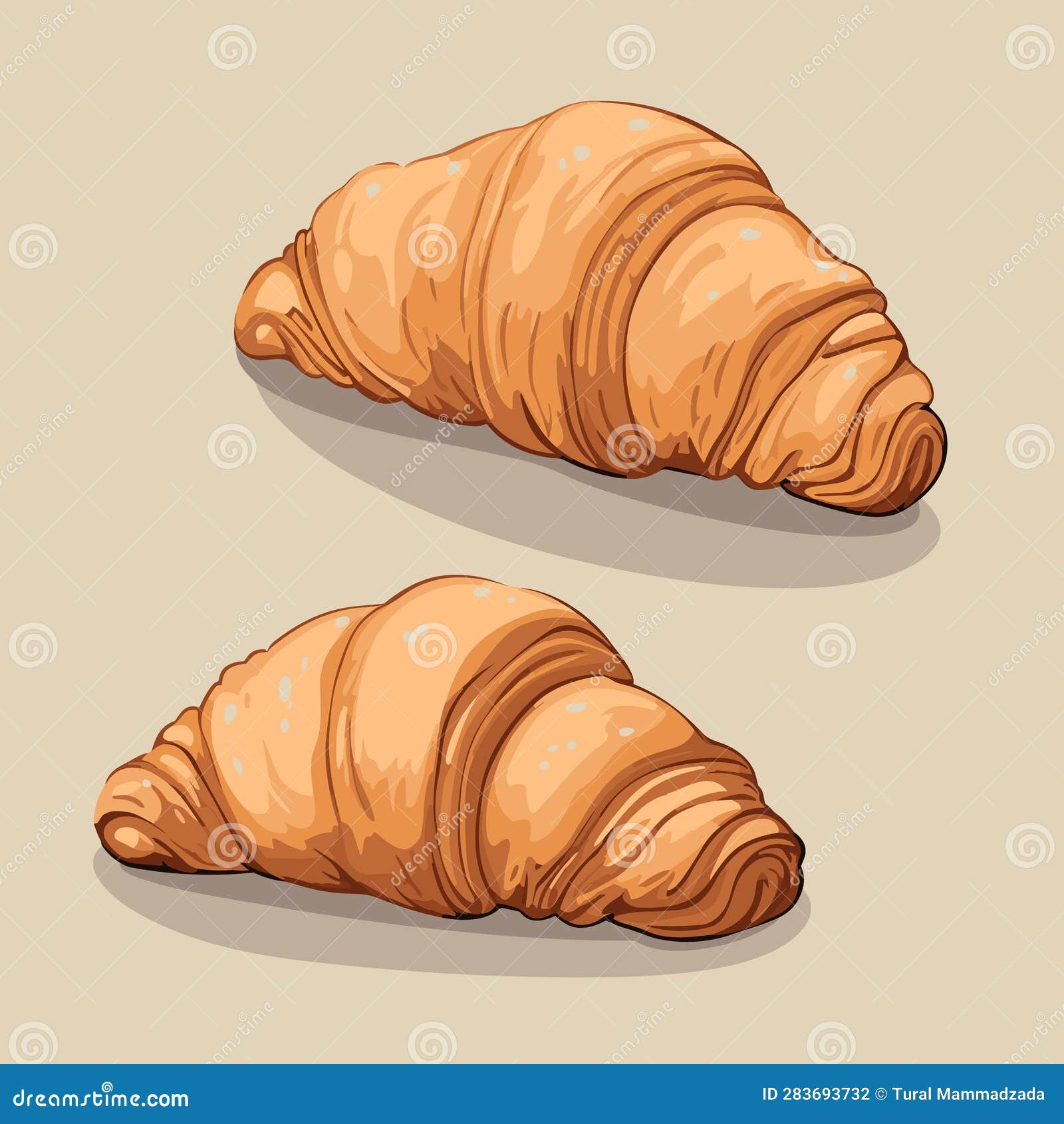 Vector of a Stack of Croissants, with a Simple and Minimalist Design ...