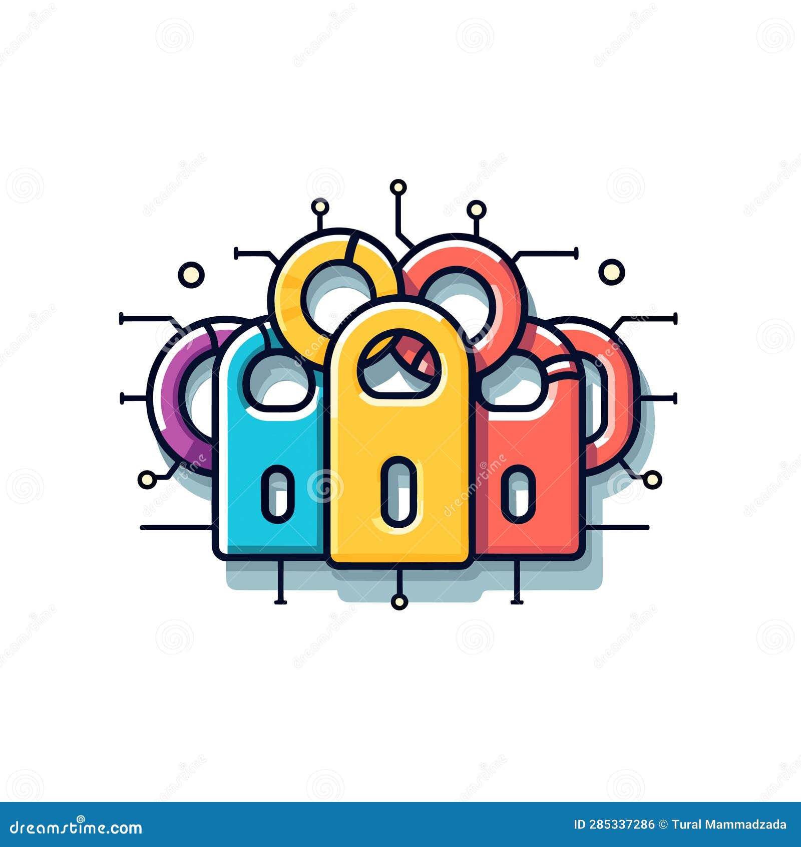 Vector of a Stack of Keys on a White Background Stock Vector ...