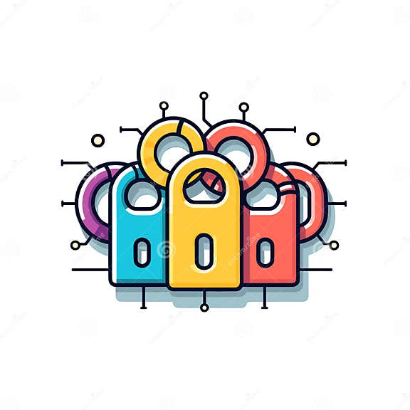 Vector of a Stack of Keys on a White Background Stock Vector ...