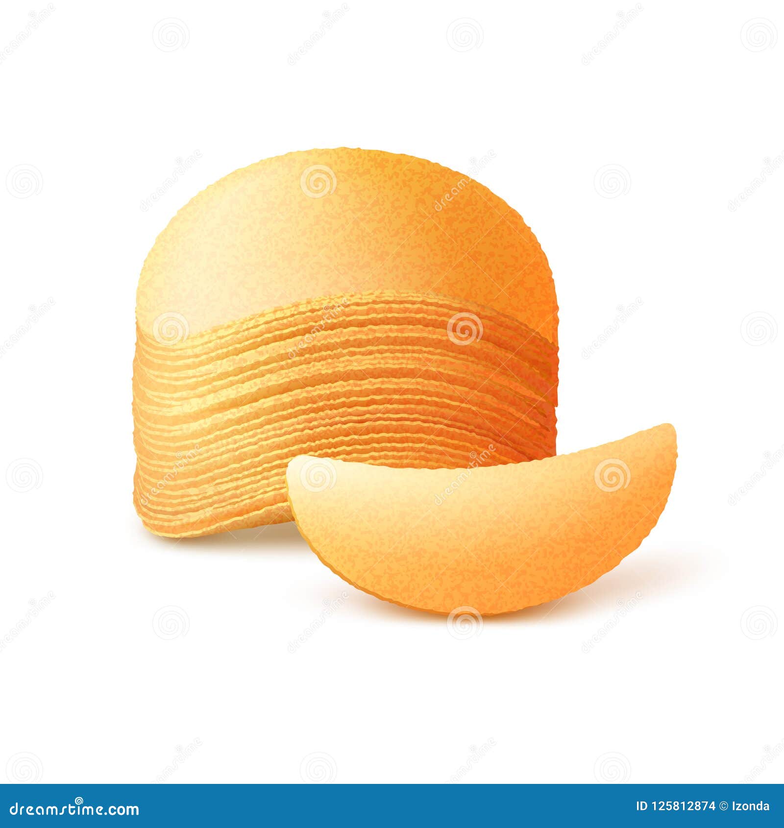 Stack Of Potato Crispy Chips On Background Cartoon Vector ...
