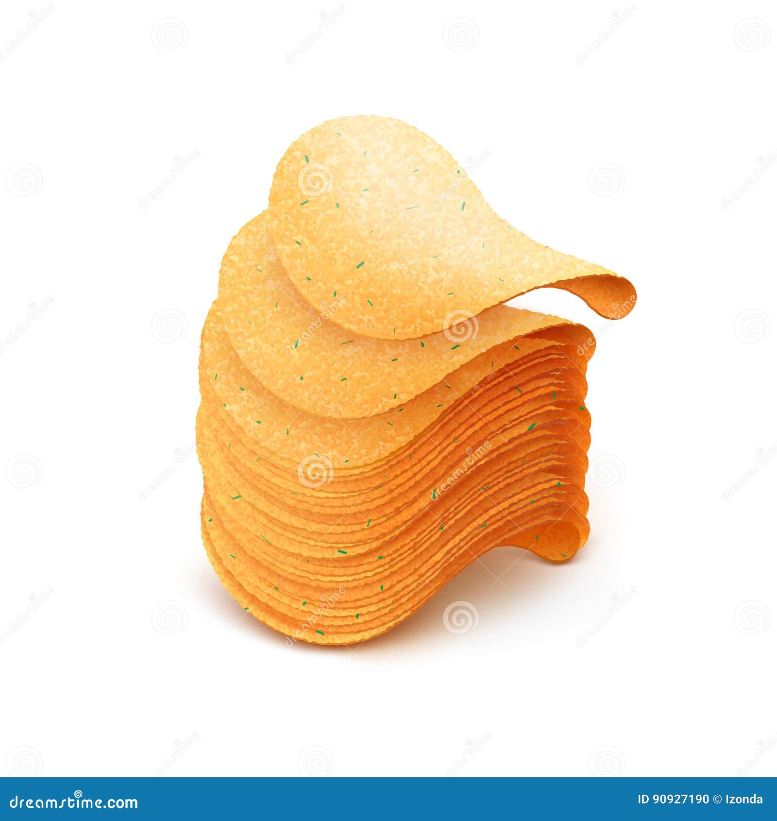 Stack Of Potato Crispy Chips On Background Cartoon Vector ...