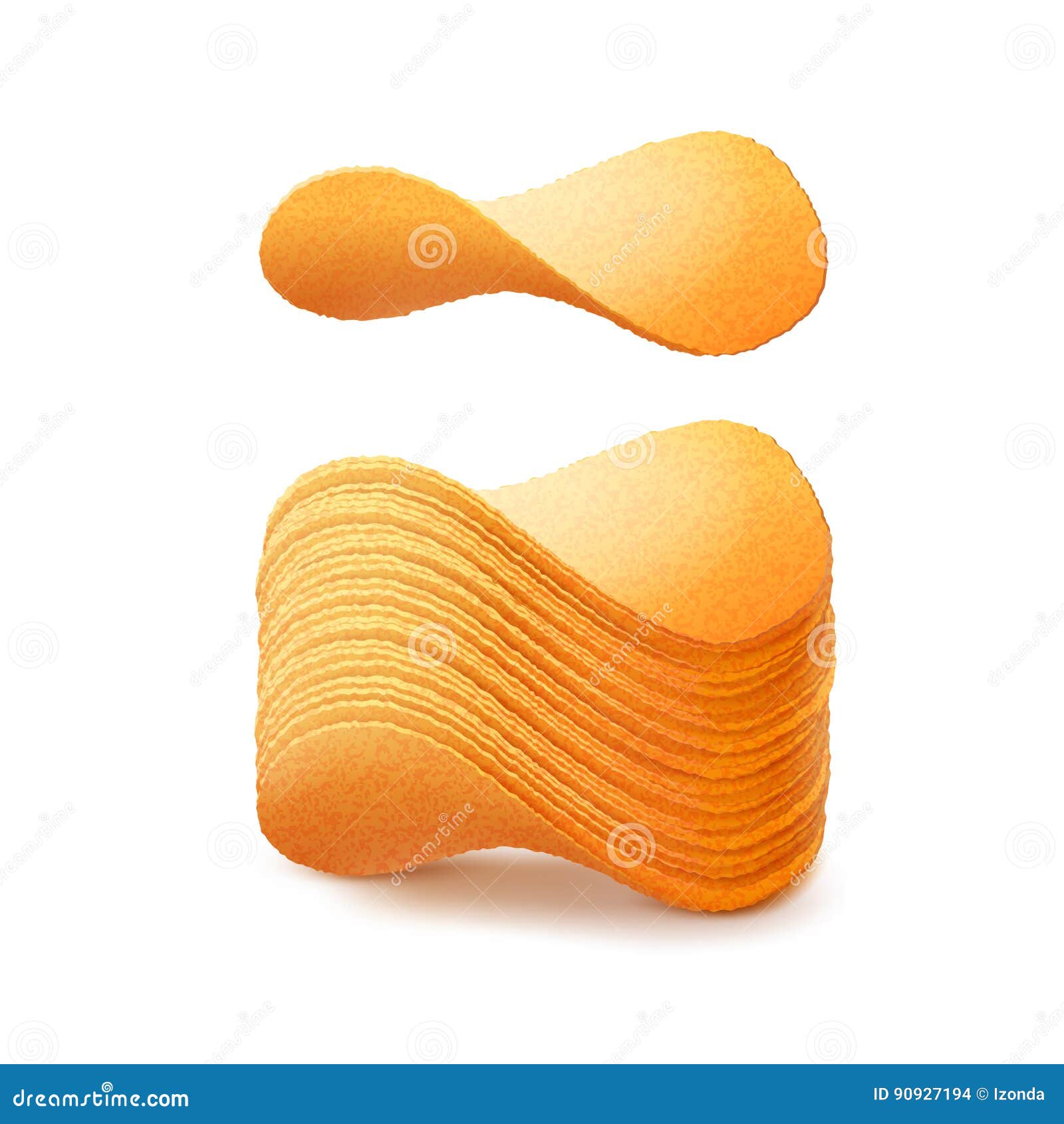 Vector Stack of Potato Crispy Chips on White Background Stock Vector ...