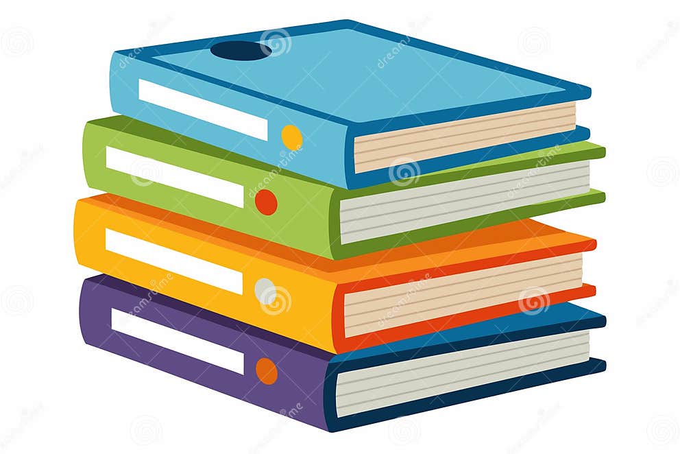 A Vector Stack of Ring Binder Book or Notebook Isolated Stock Vector ...