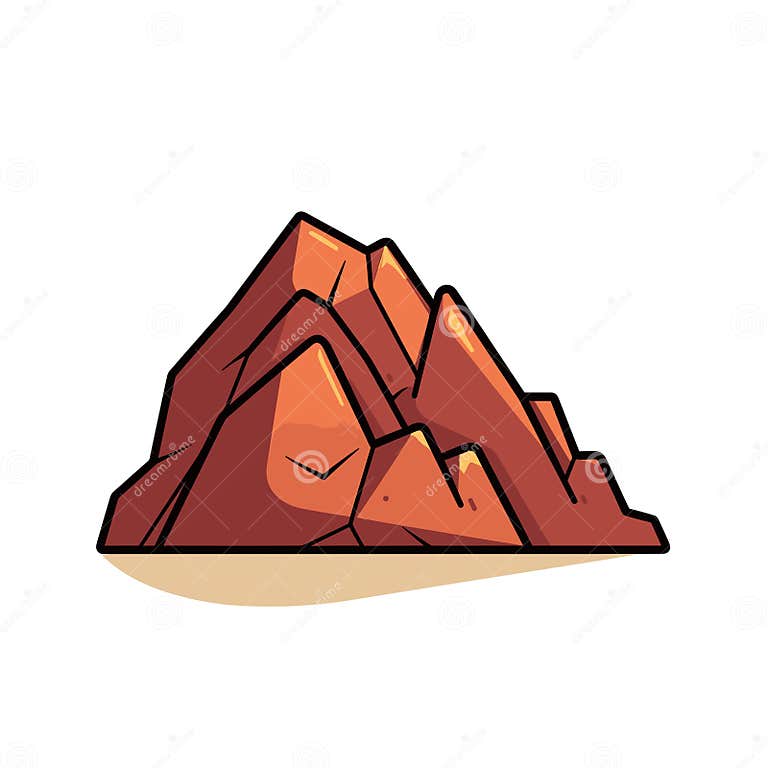 Vector of a Stack of Vibrant Red Rocks Against a Clean White Background ...