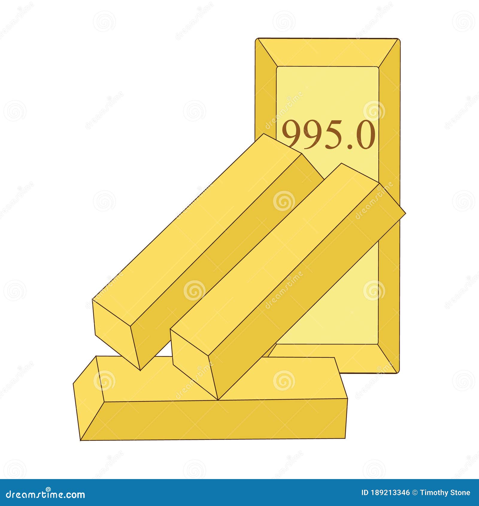 Vector Stacked Bars of Pure Gold Stock Vector - Illustration of bullion ...