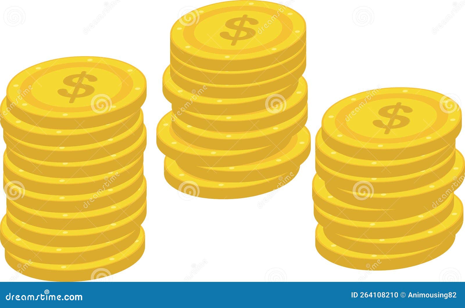 Vector Stacked Coins Cartoon Stock Vector - Illustration of abundance ...
