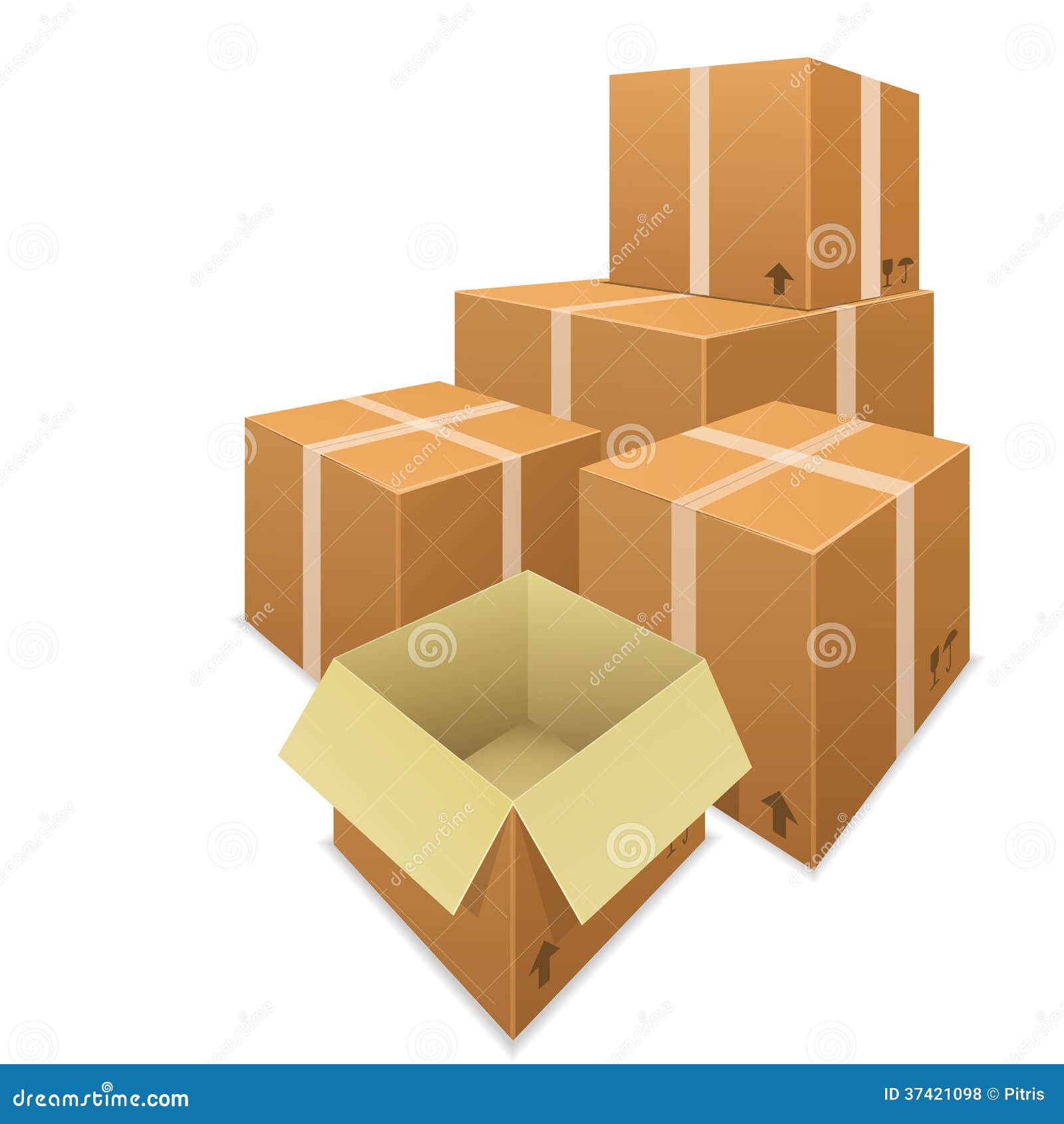 Vector Stacks of Cardboard Boxes Stock Vector - Illustration of stacked ...