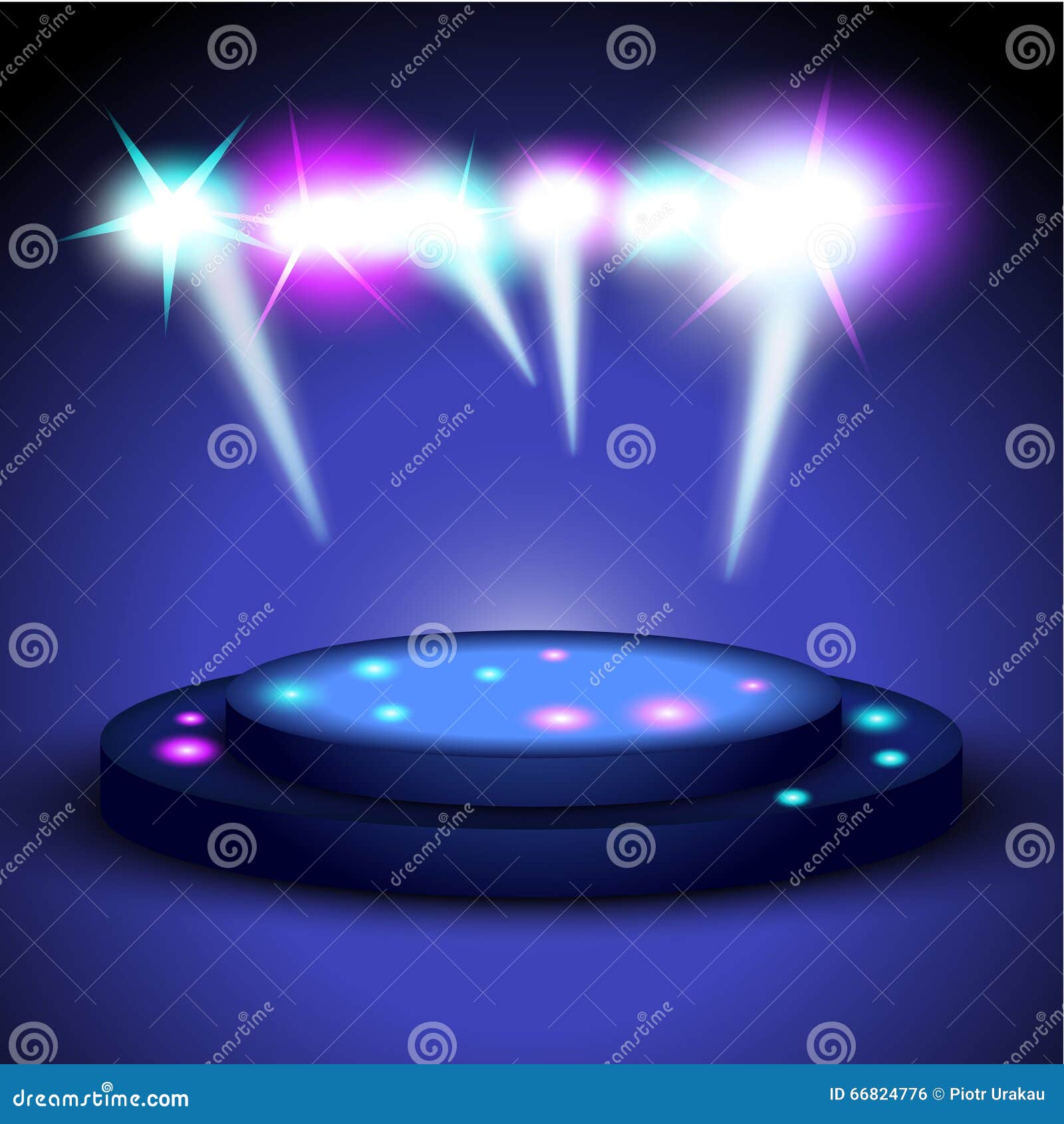 Vector stage with lights stock vector. Illustration of night - 66824776