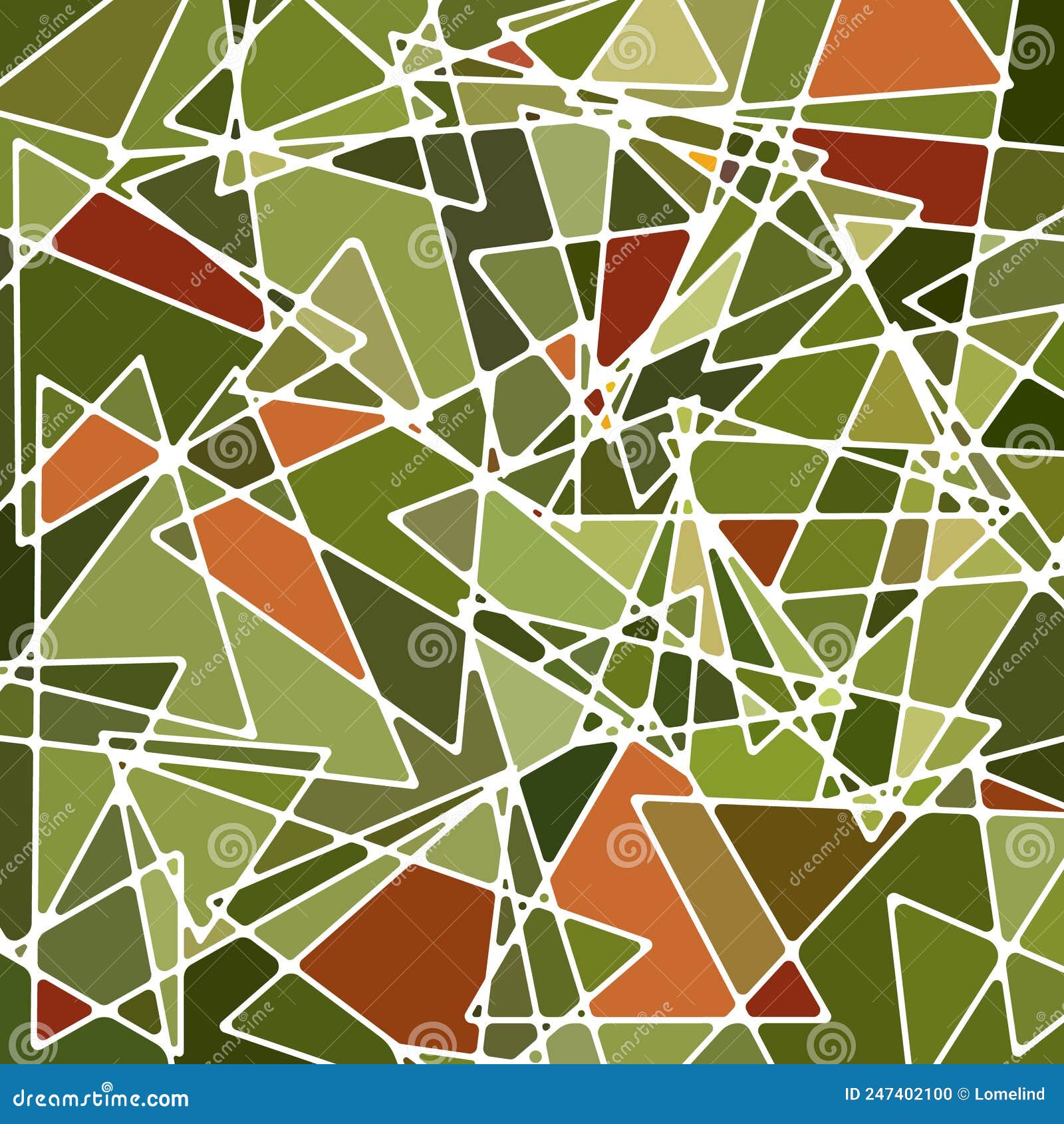 Vector Stained-glass Mosaic Background - Green and Brown Triangles Stock Vector - Illustration ...