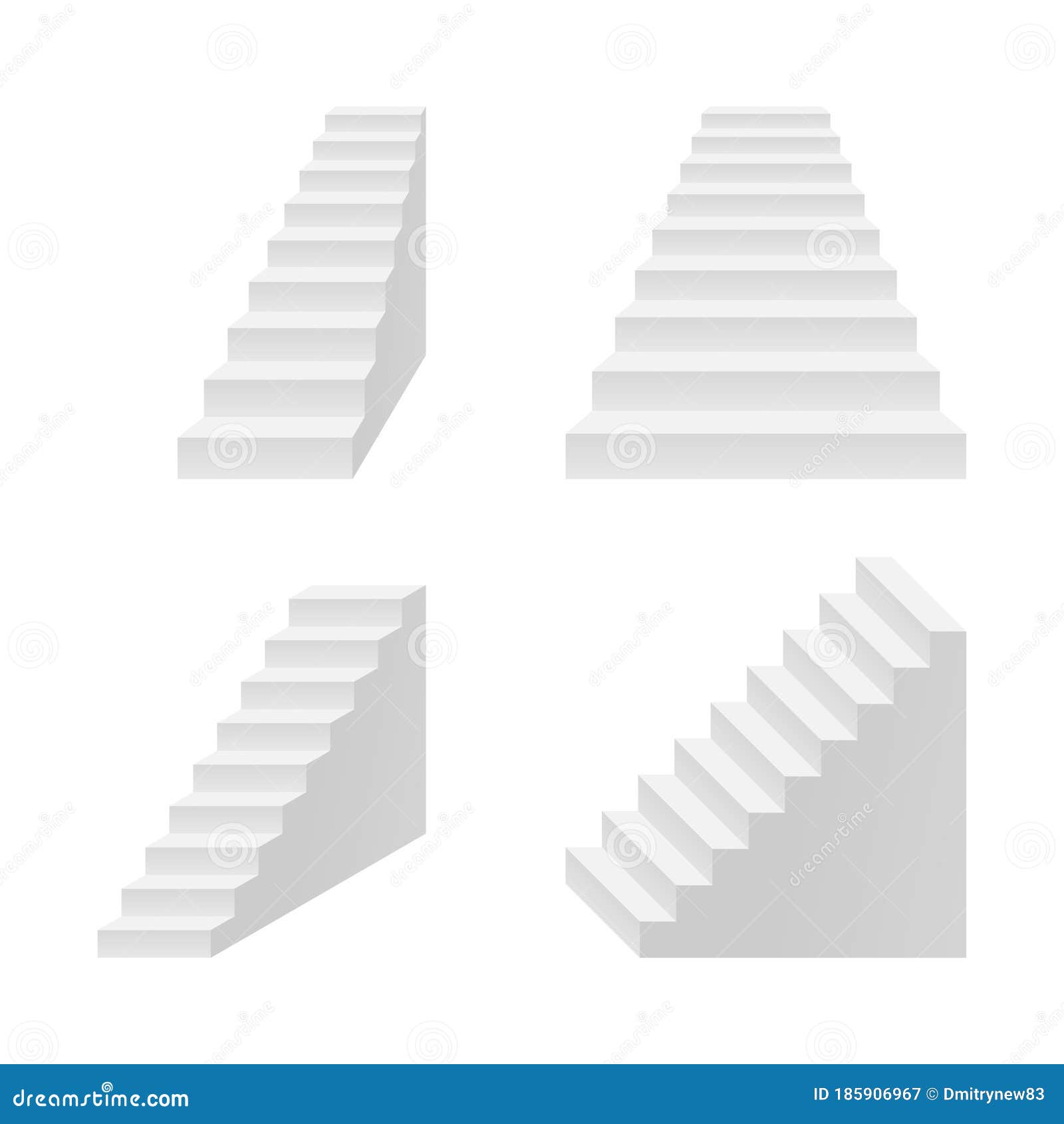 Vector Stairs in Perspective and Isometric View Stock Vector ...