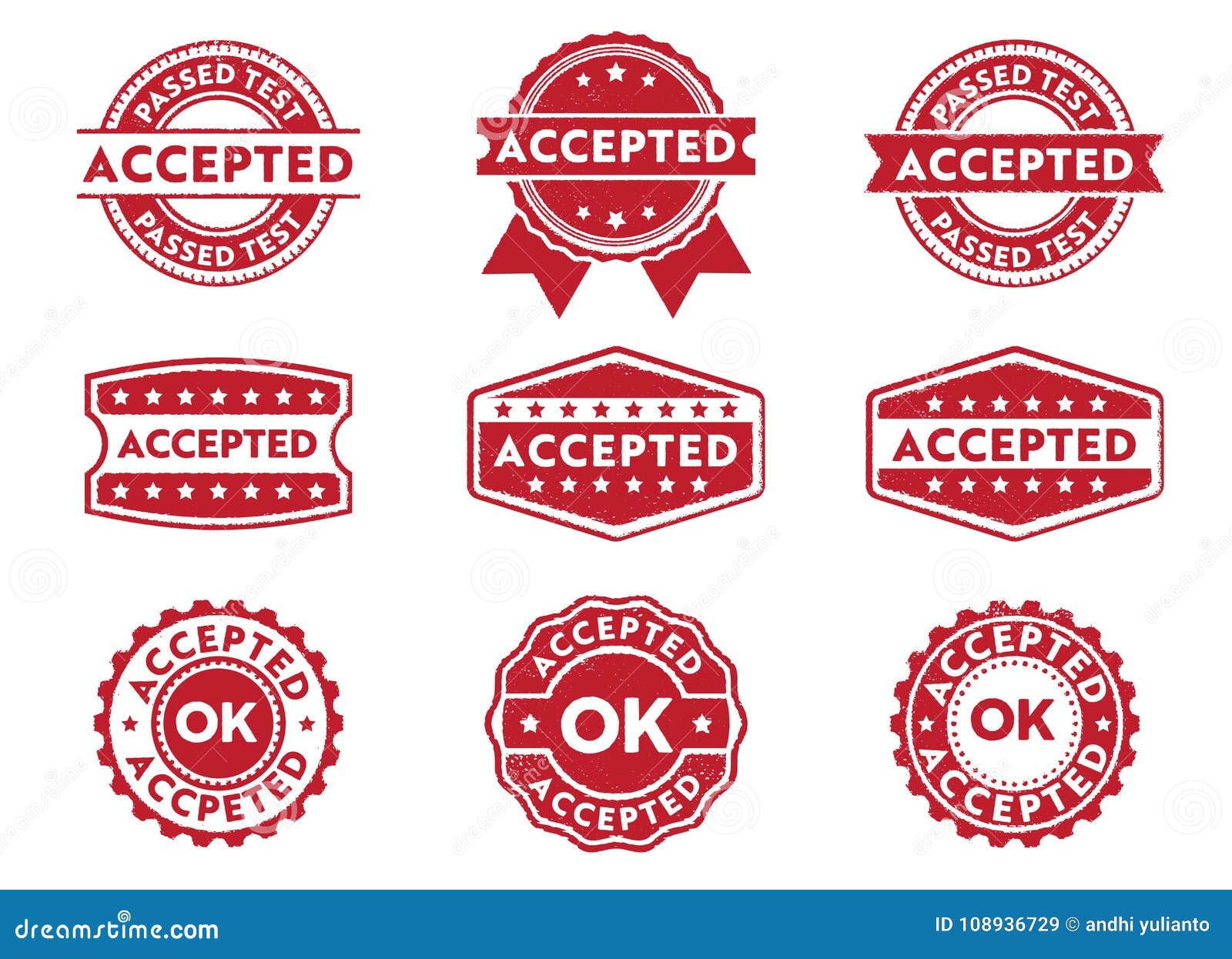 Vector Stamp Badge Label for Approved, Accepted, Passed, Granted ...