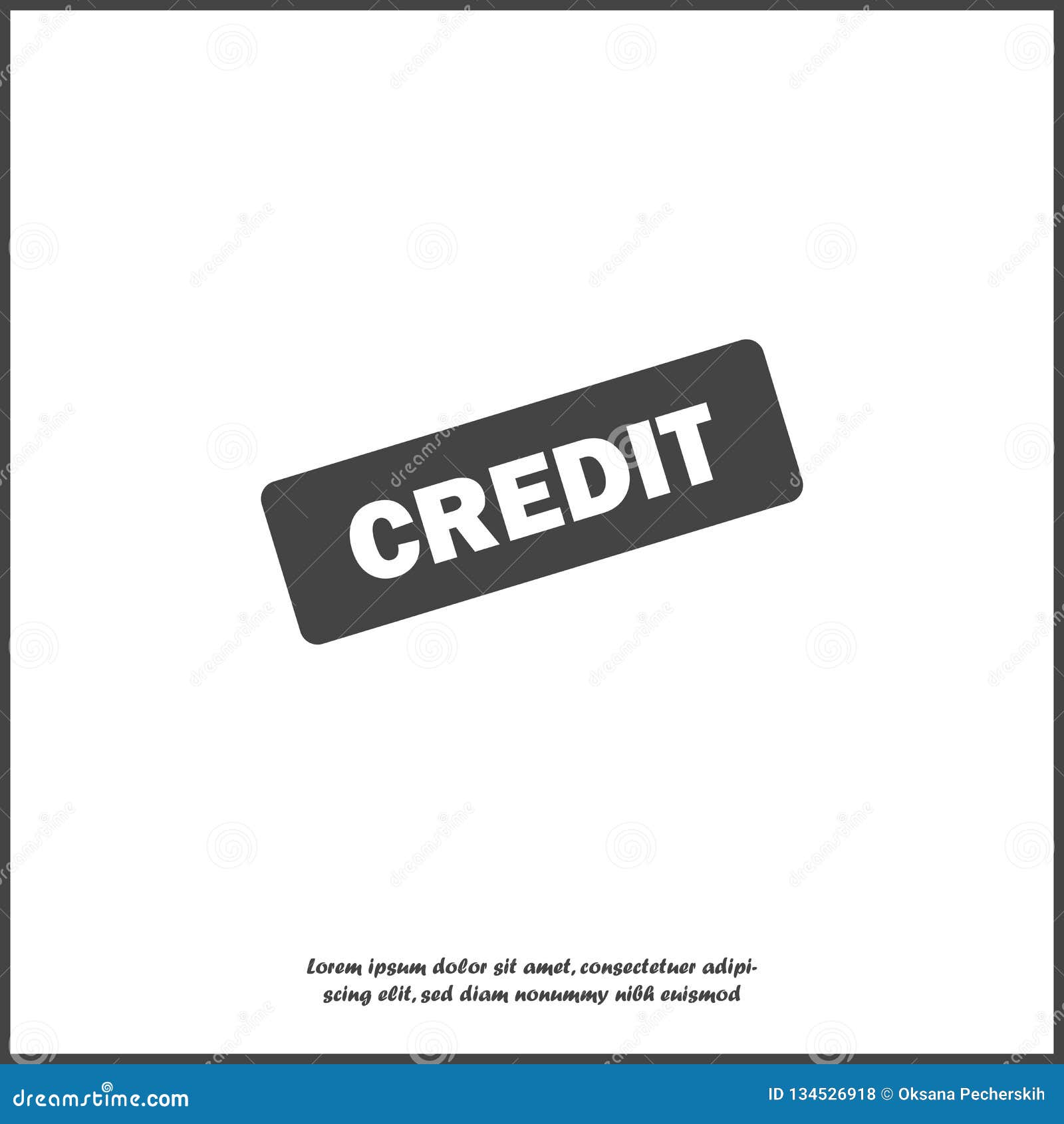 Vector Stamp Credit Icon on White Isolated Background. Layers Grouped ...