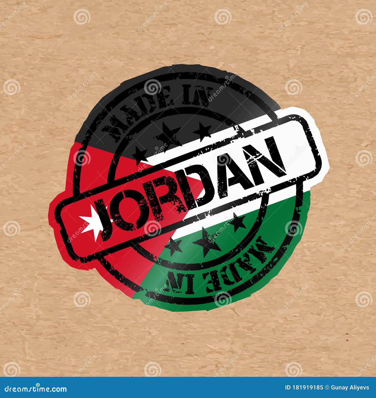 Vector Stamp with Flag of the Jordan. Lettering Made in Jordan Stock ...