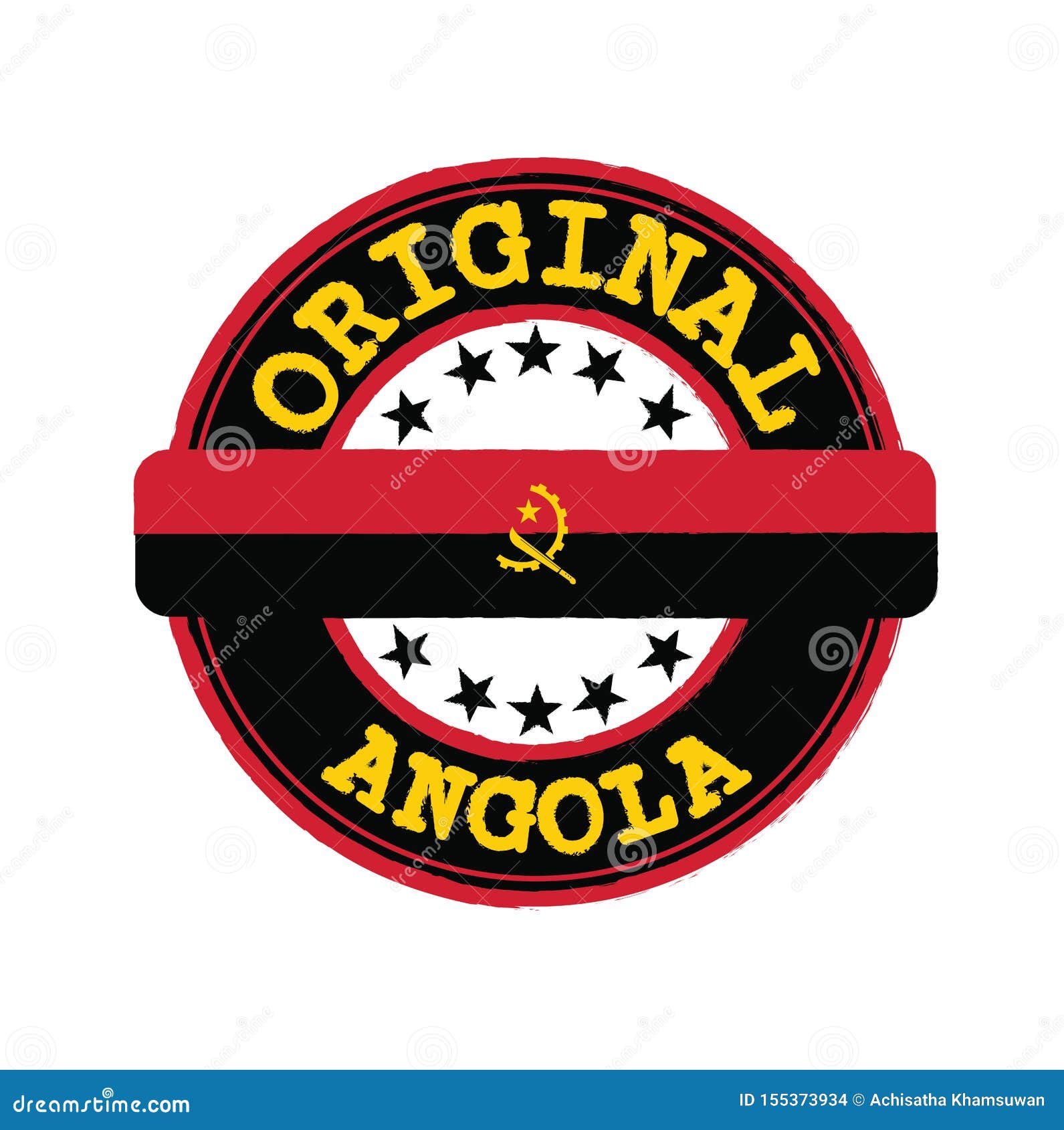 Vector Stamp of Original Logo with Text Angola and Tying in the Middle ...