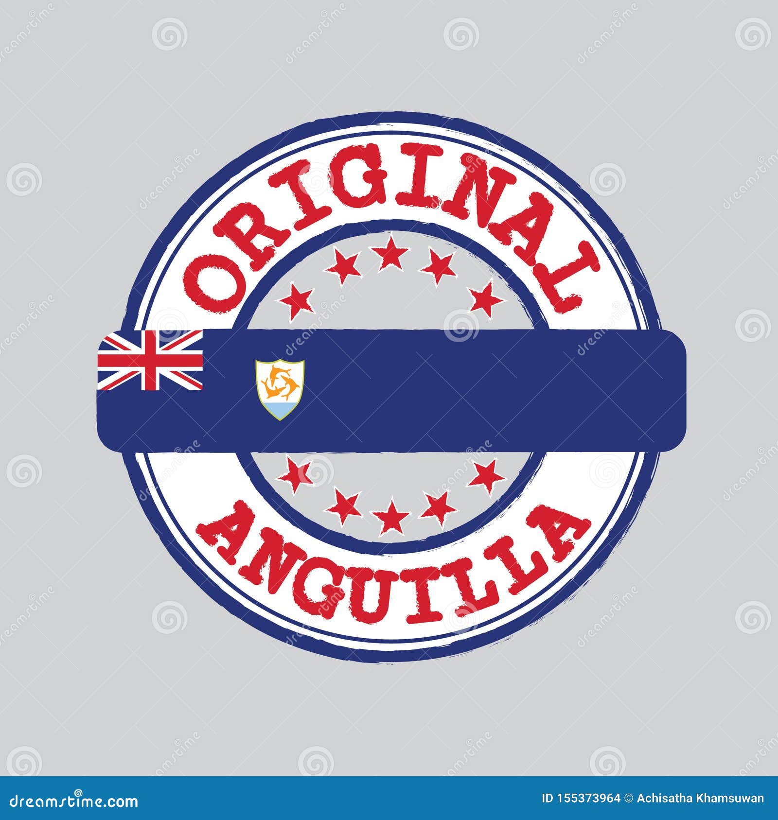 Vector Stamp of Original Logo with Text Anguilla and Tying in the ...