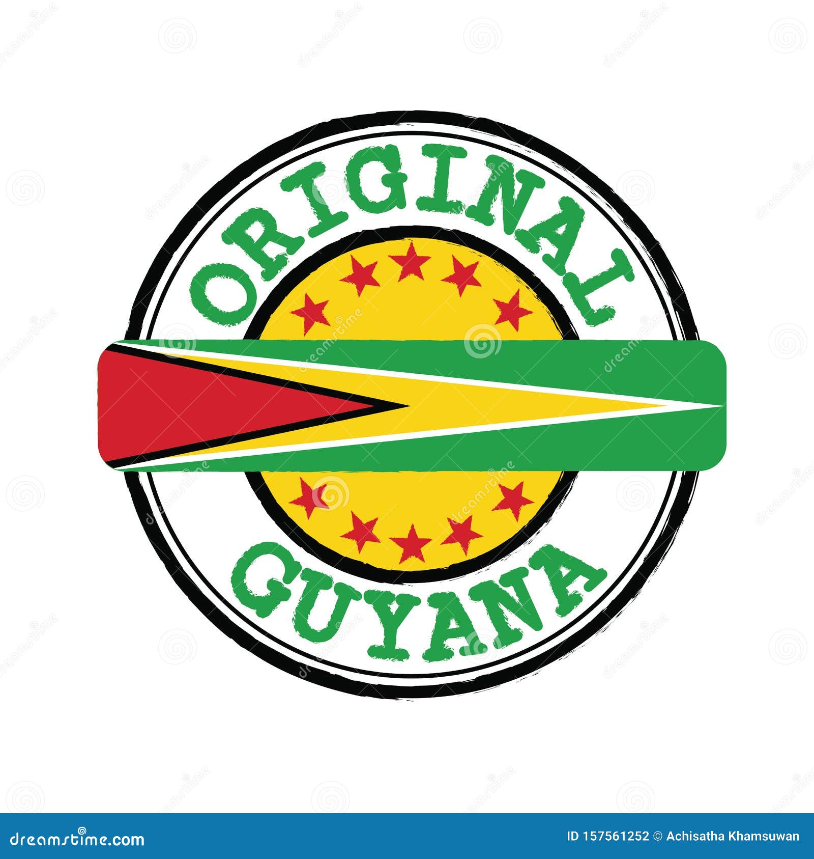 Vector Stamp of Original Logo with Text Guyana and Tying in the Middle ...