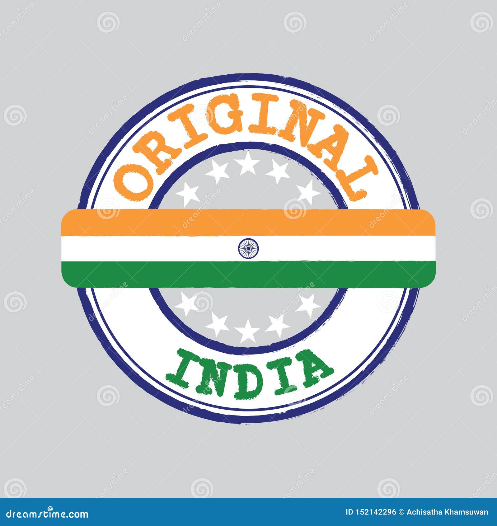 Vector Stamp for Original Logo with Text India and Tying in the Middle ...