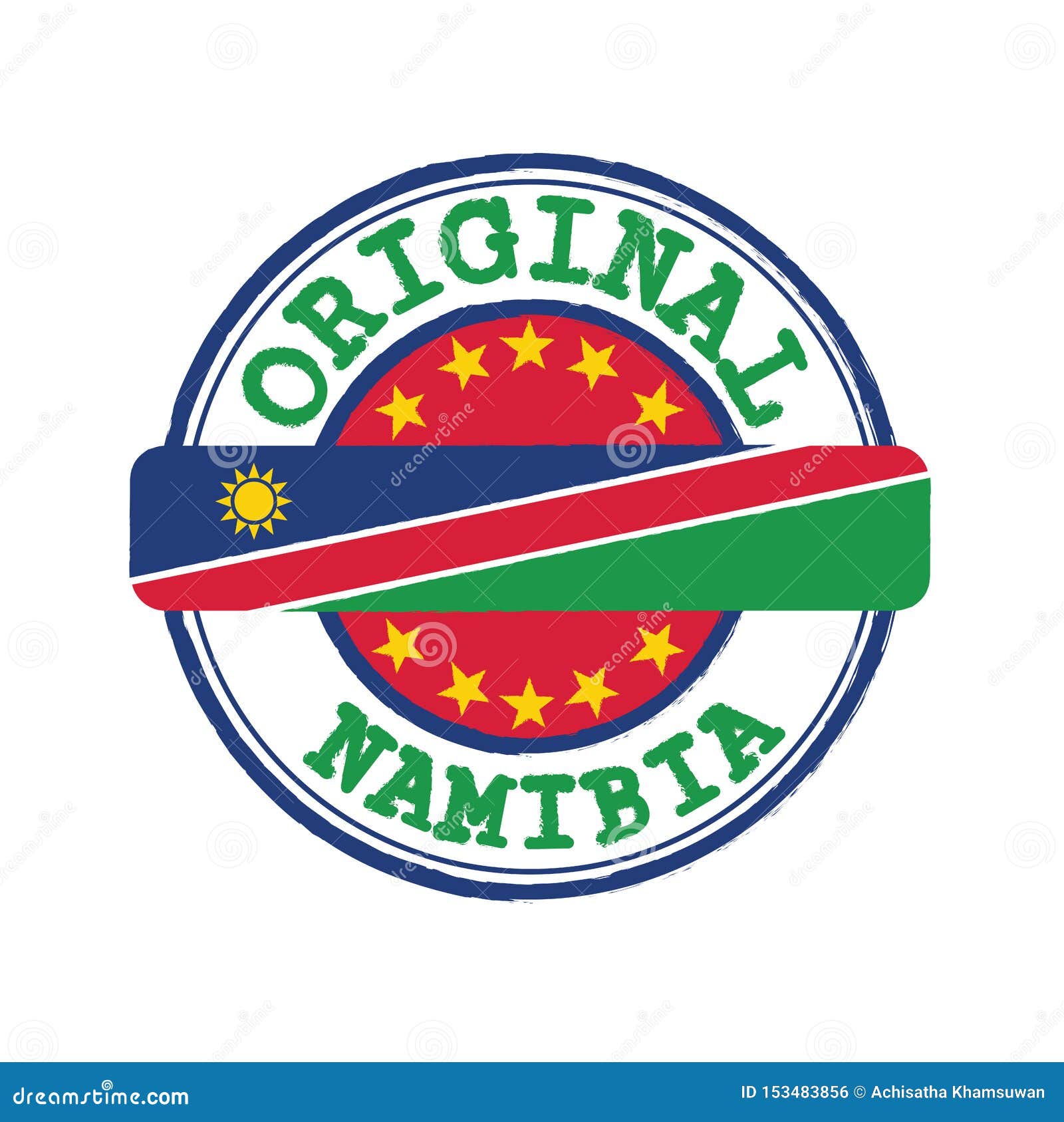 Vector Stamp for Original Logo with Text Namibia and Tying in the ...