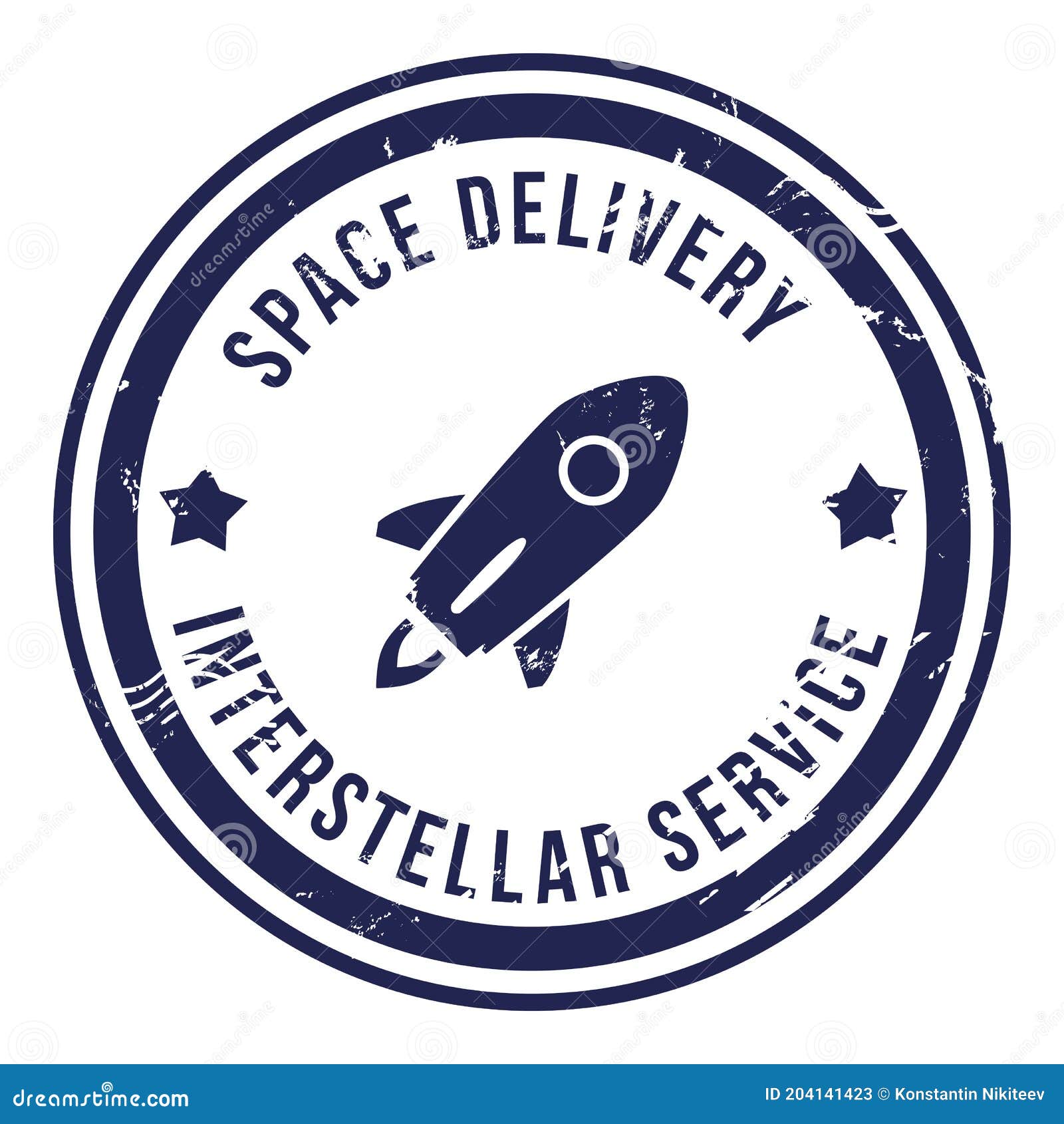 Vector Stamp with Text. Space Delivery Stock Vector - Illustration of ...