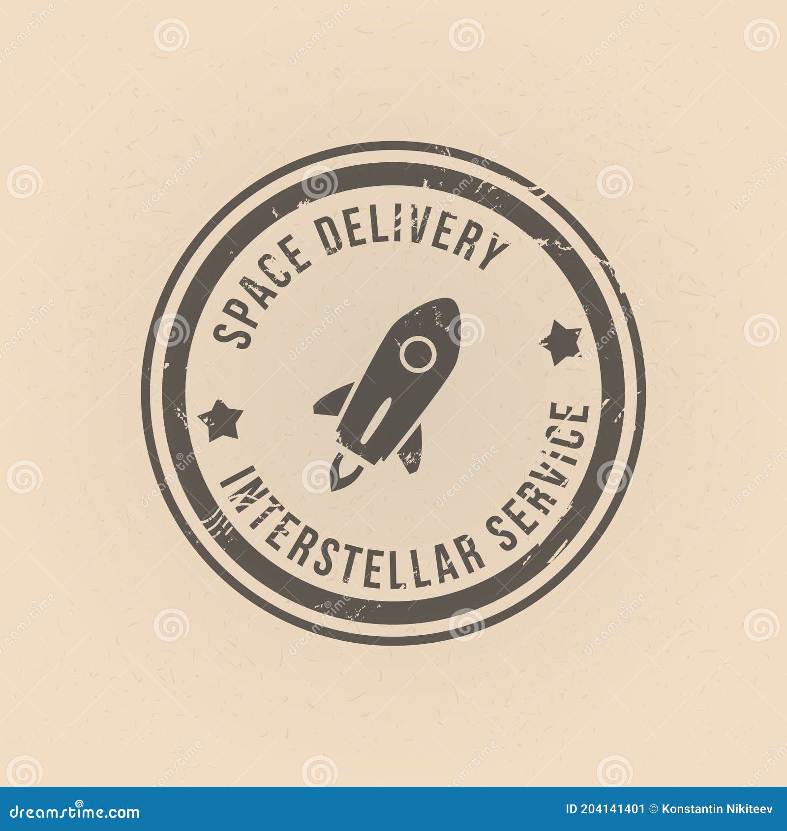 Vector Stamp with Text. Space Delivery Stock Vector - Illustration of ...