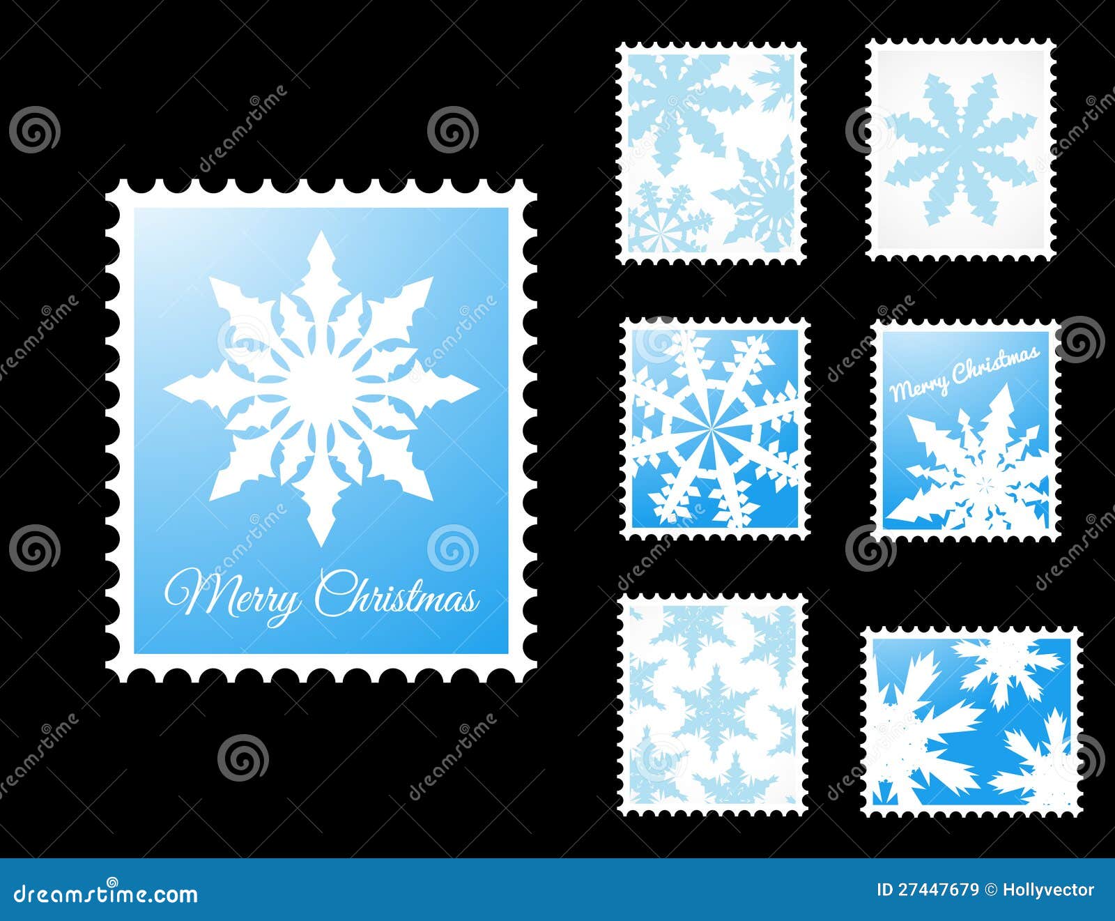 Vector Stamps with Snowflakes Stock Illustration - Illustration of ...