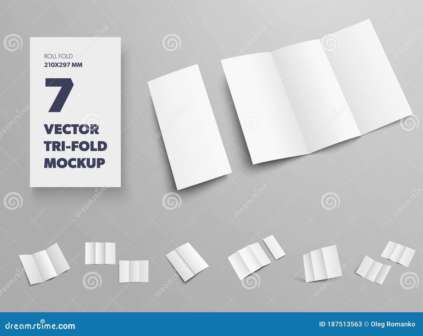 Vector Standard Booklet Template Isolated On Gray Background, Front And ...