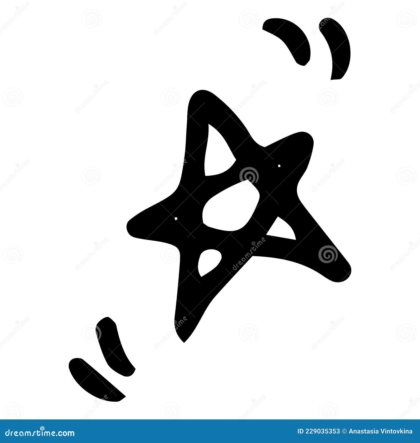 Vector Star with Dashed Movements. a Doodle-style Star is an Isolated ...