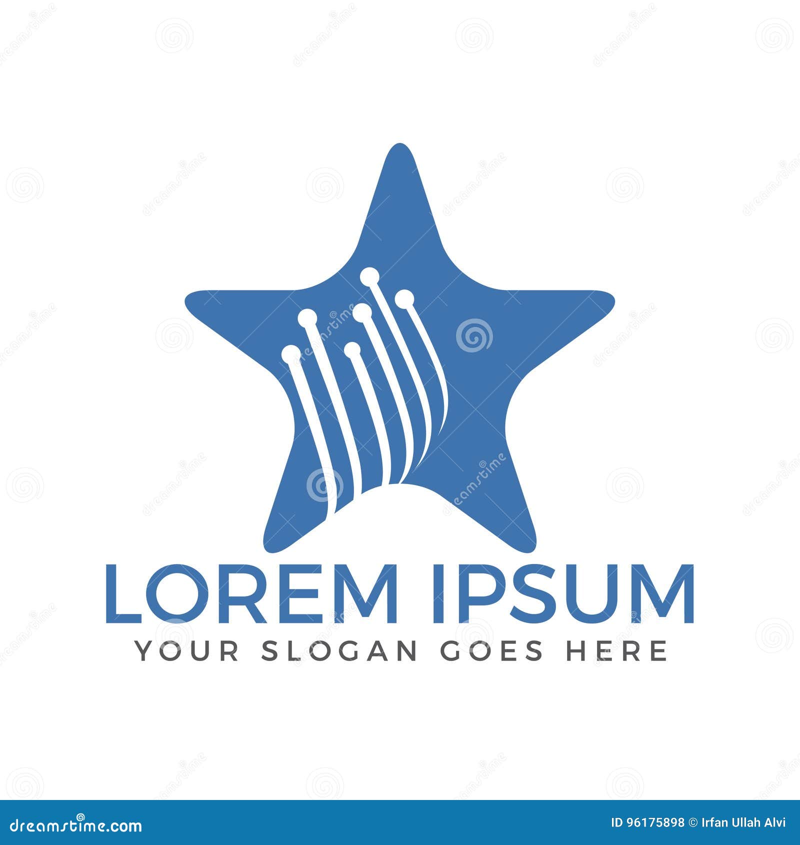 Vector Star and Electric Line Logo Design. Stock Vector - Illustration ...