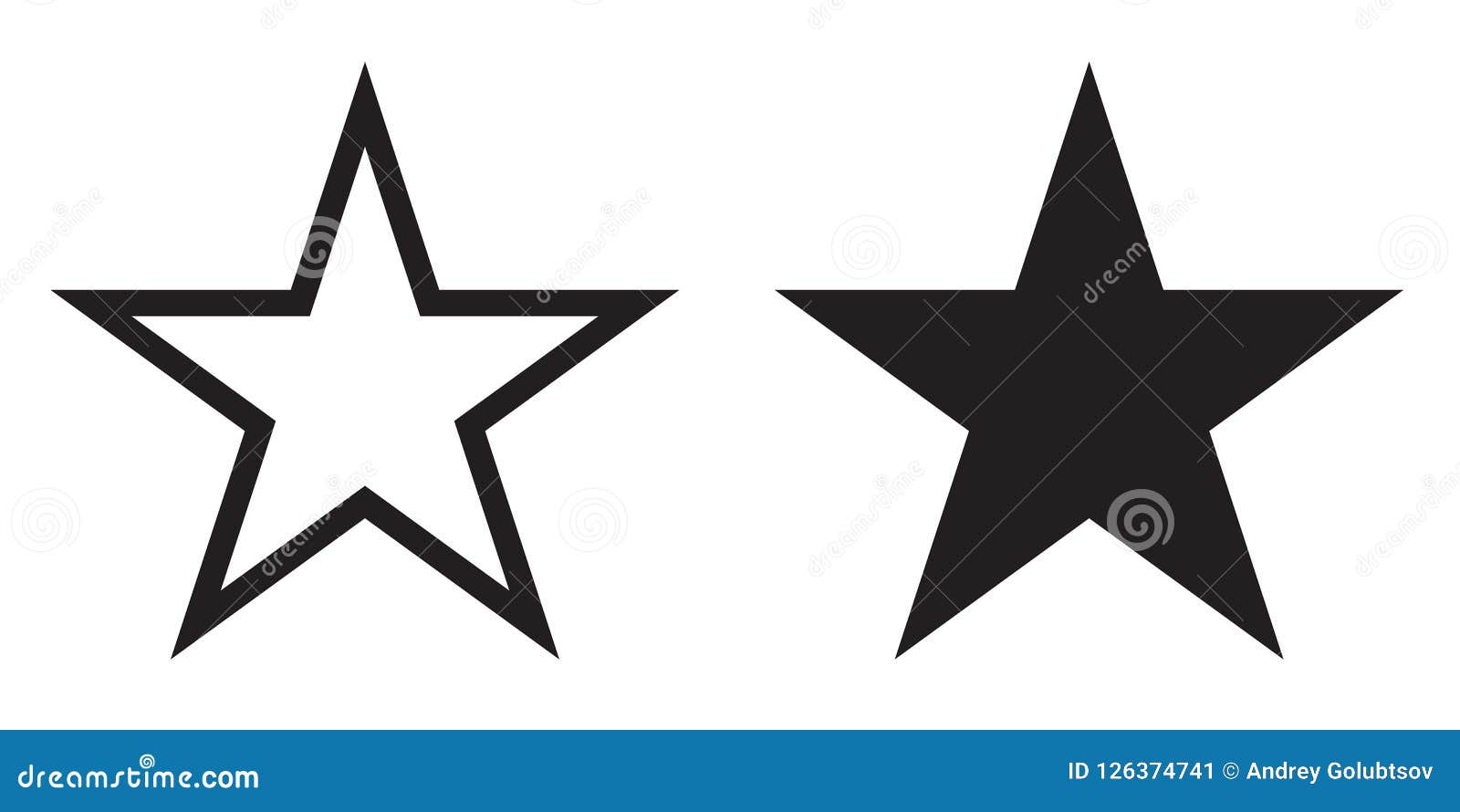 Vector Star Icon of Geometry Five-ray Star Line Stock Vector ...