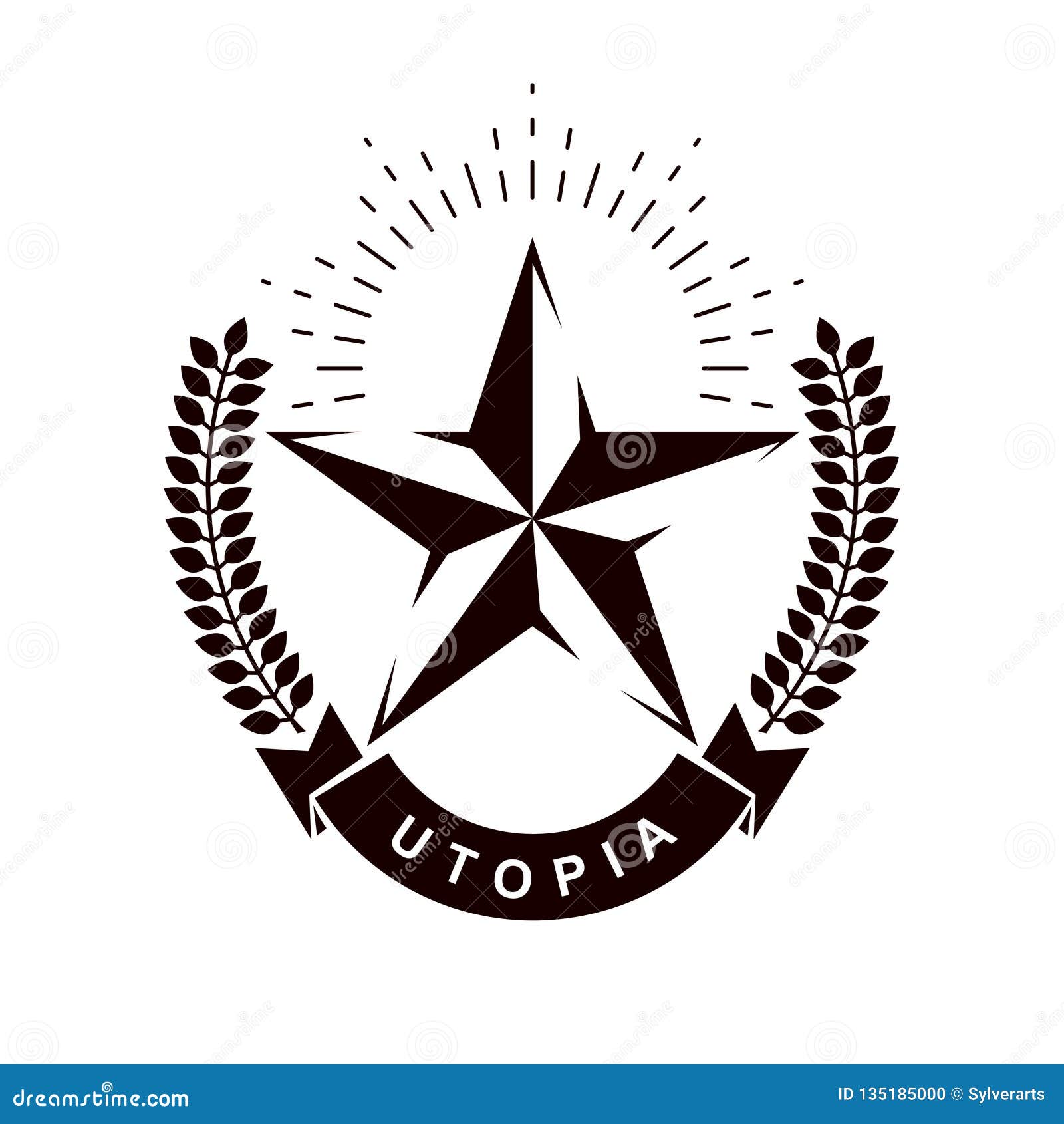 Vector Star Logo Composed Using Laurel Wreath. Totalitarianism As the ...