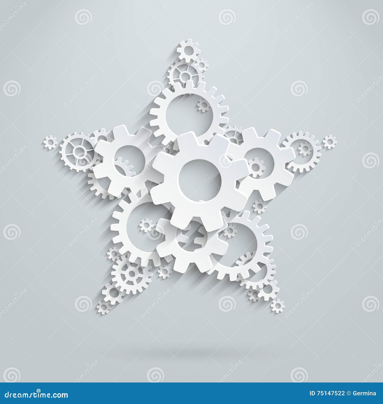 Flat Gears. Mechanical Cogwheels, Stencil Machine Gear Icons For ...
