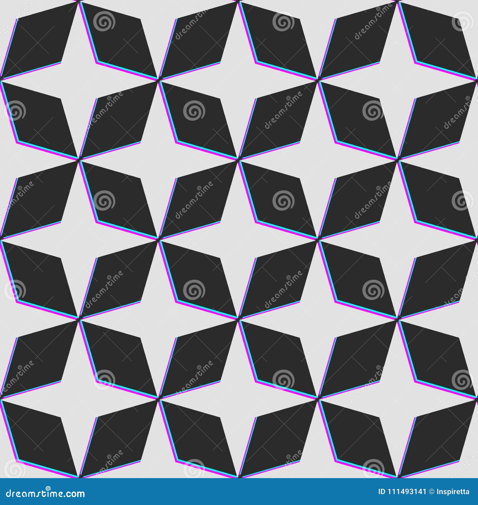 Vector Star Pattern with Distortion Color Glitch. Dark Background ...