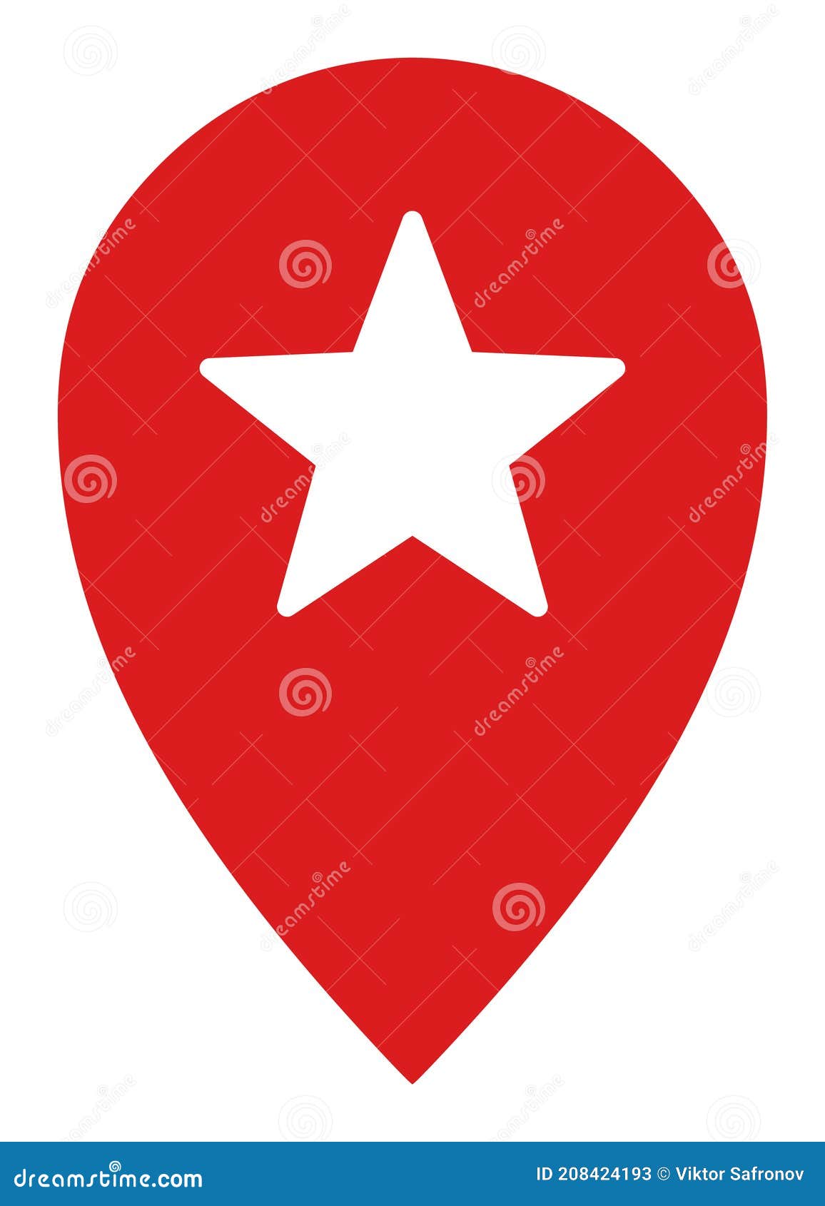 Vector Star Place Marker Flat Icon Symbol Stock Vector - Illustration ...
