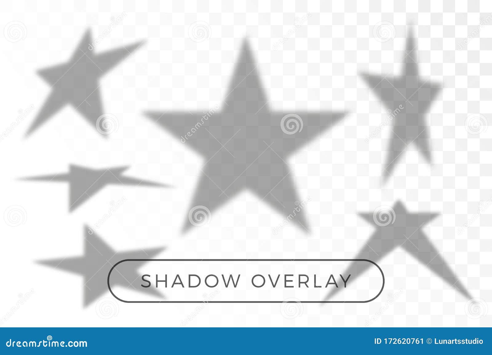 Vector Star Set Shadow Overlay. Many Star in Different Perspective and ...