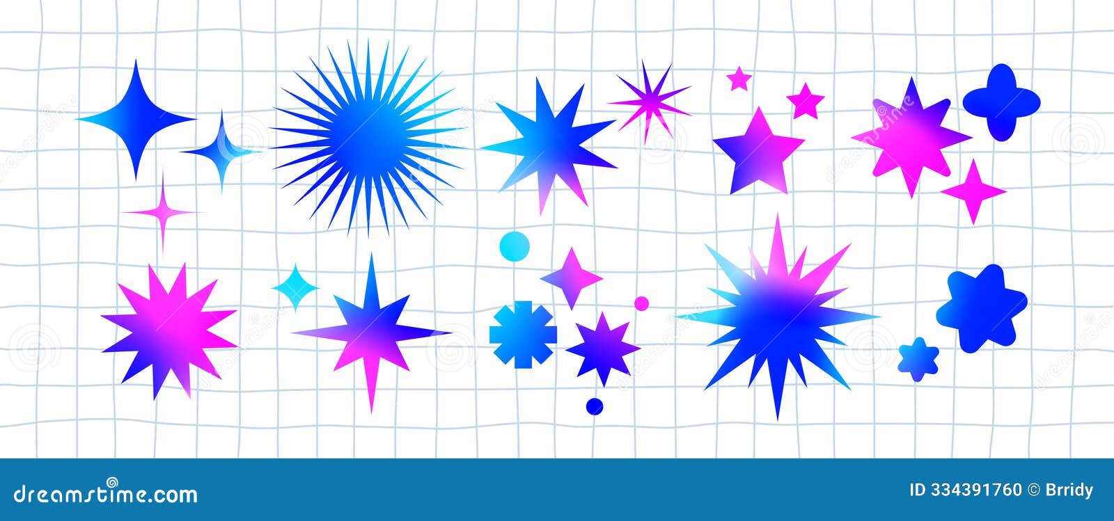Vector Star Shape Icons with Gradient. Abstract Shine and Spark ...