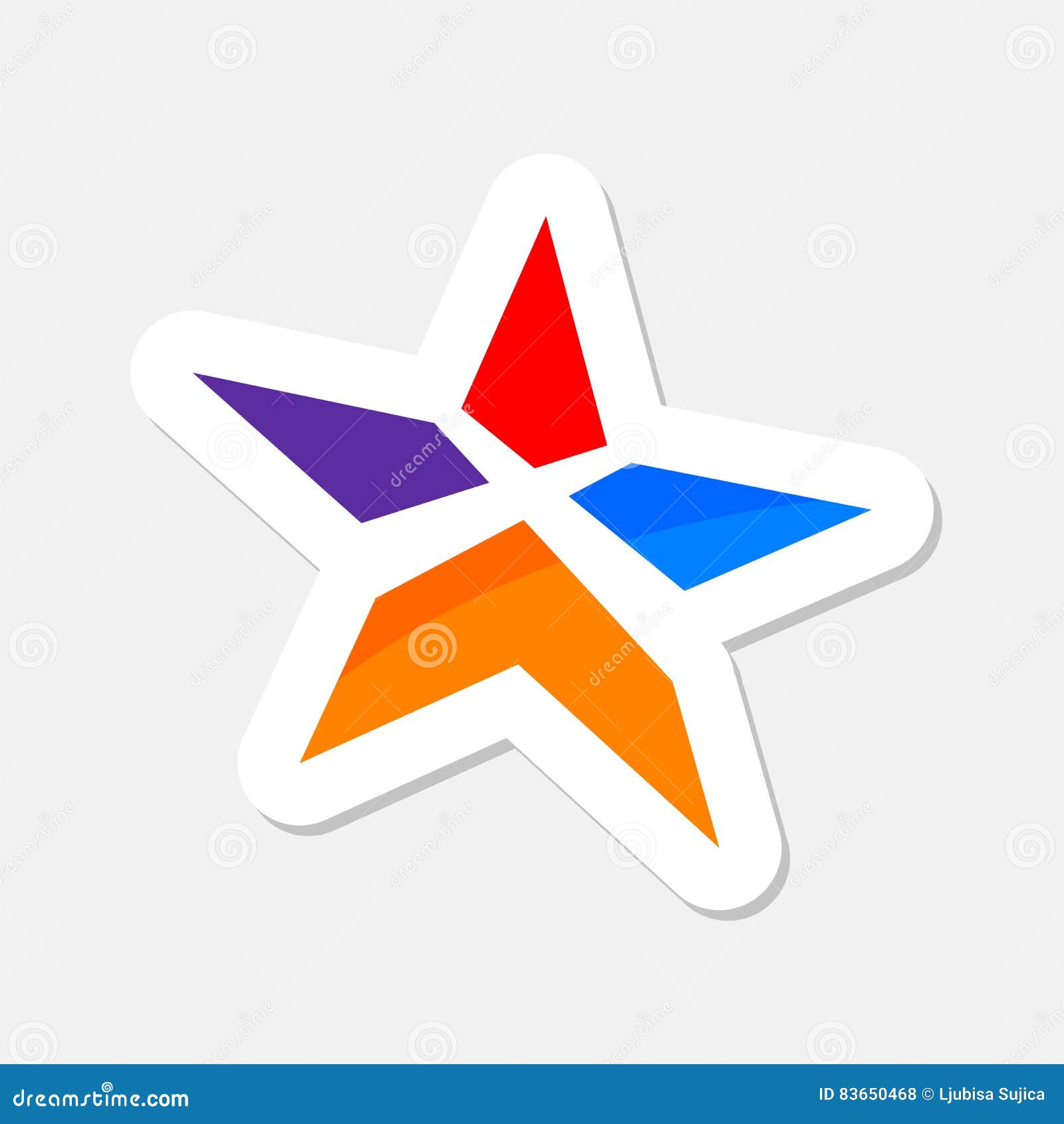 Vector star sticker stock vector. Illustration of bended - 83650468