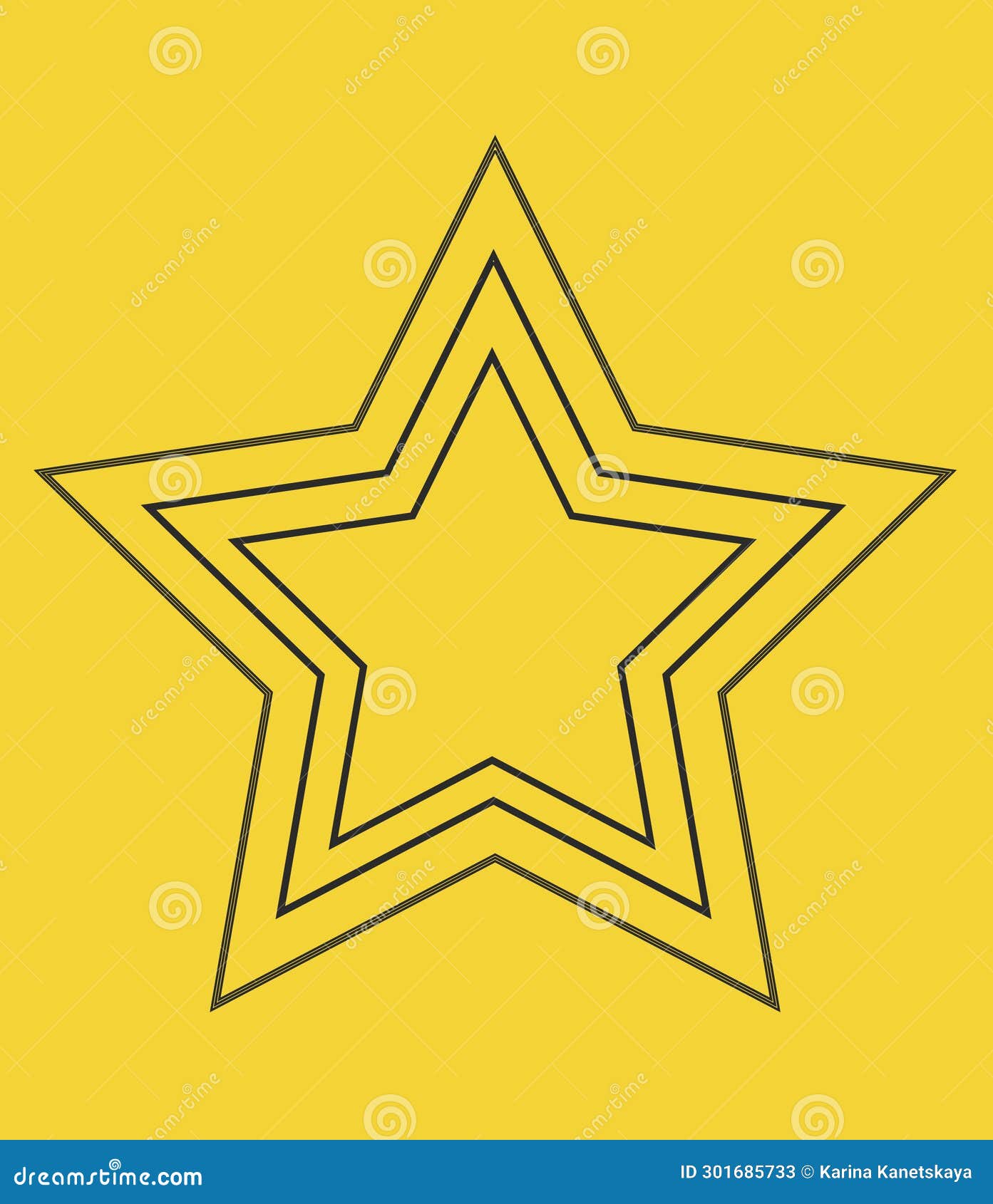Vector Star with Contour on a Yellow Background Stock Vector ...