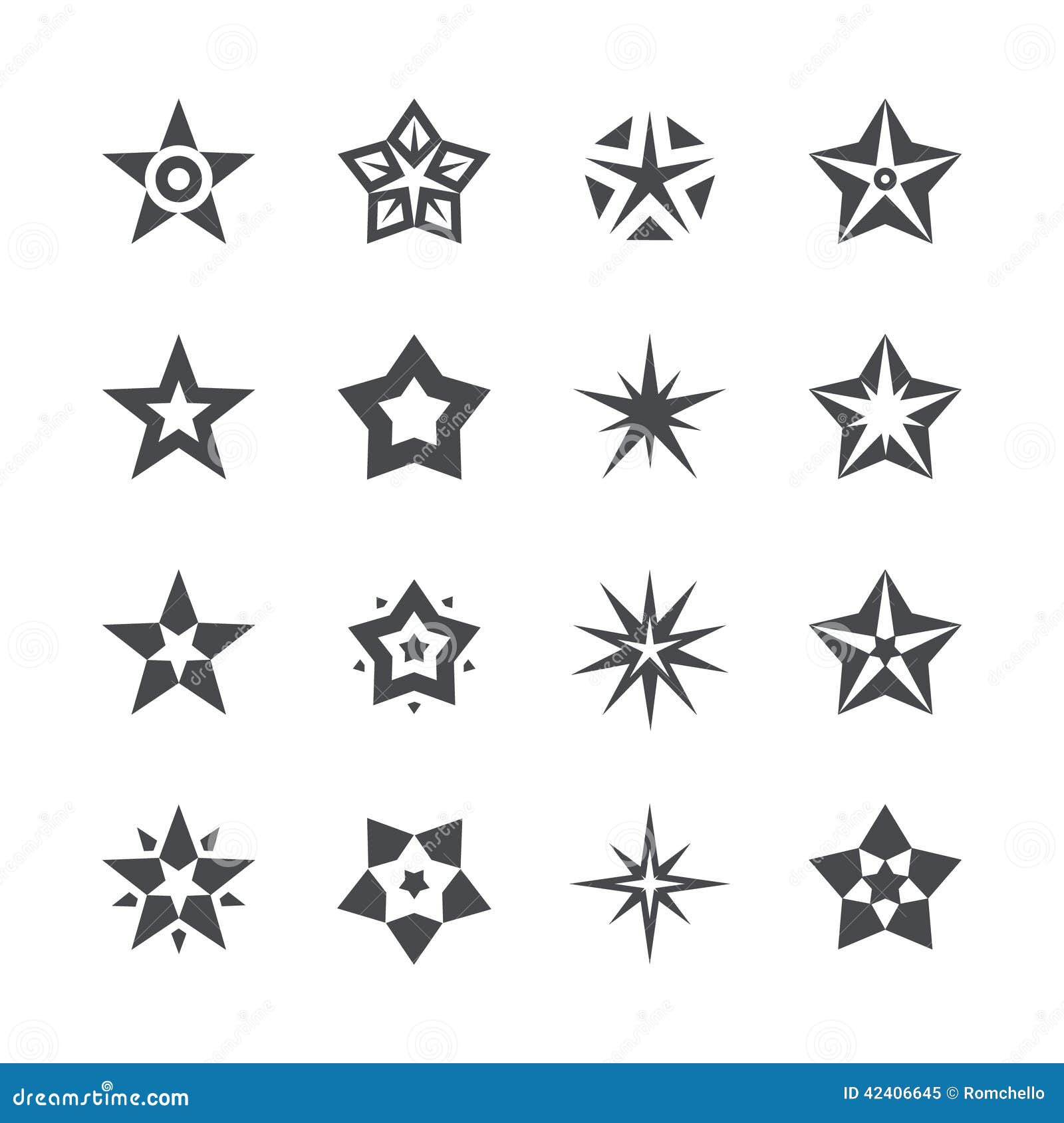 Vector Stars Set on a White Background Stock Illustration ...