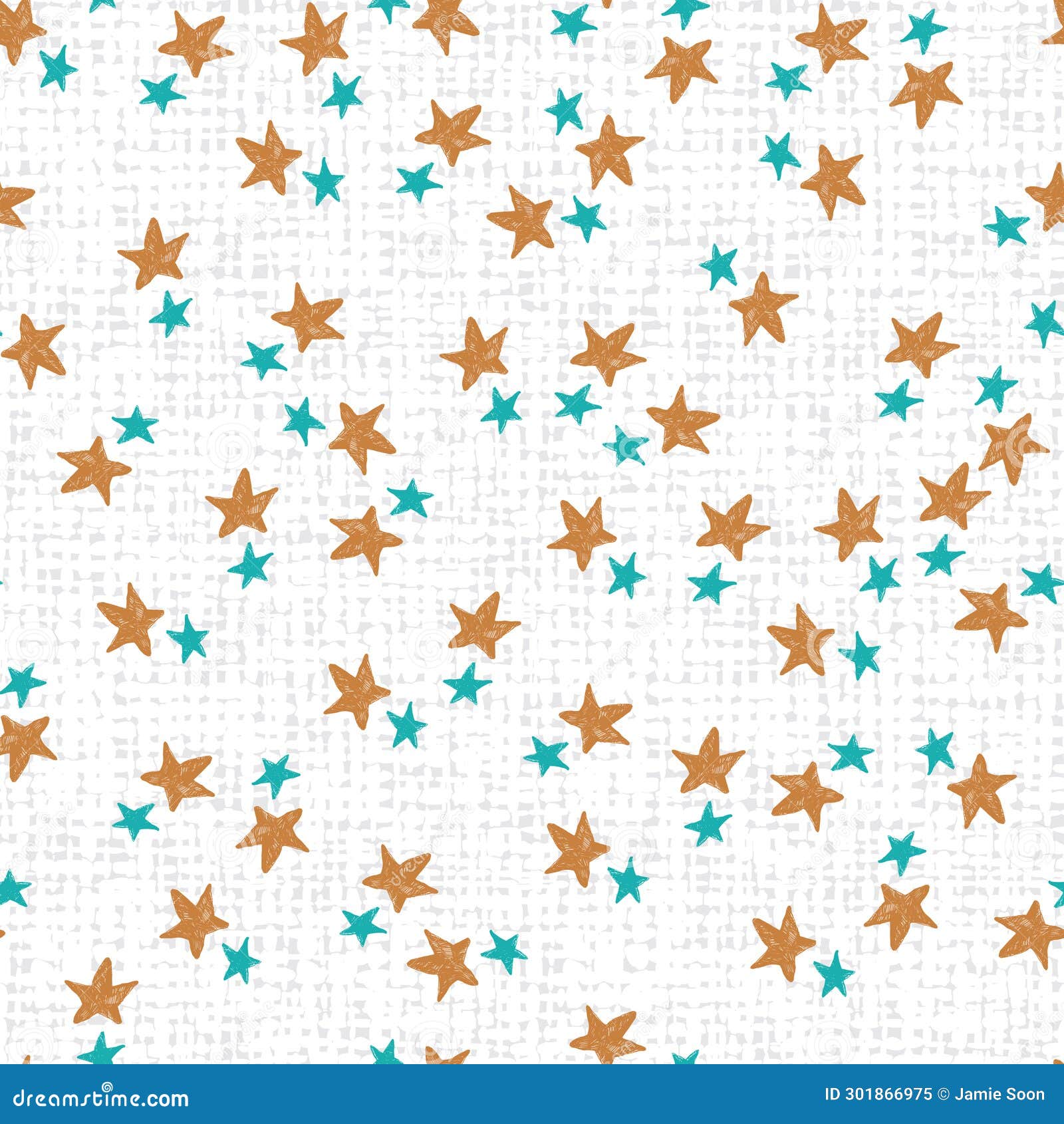 Vector Stars Sprinkle Doodle Seamless Pattern with Canvas Background ...