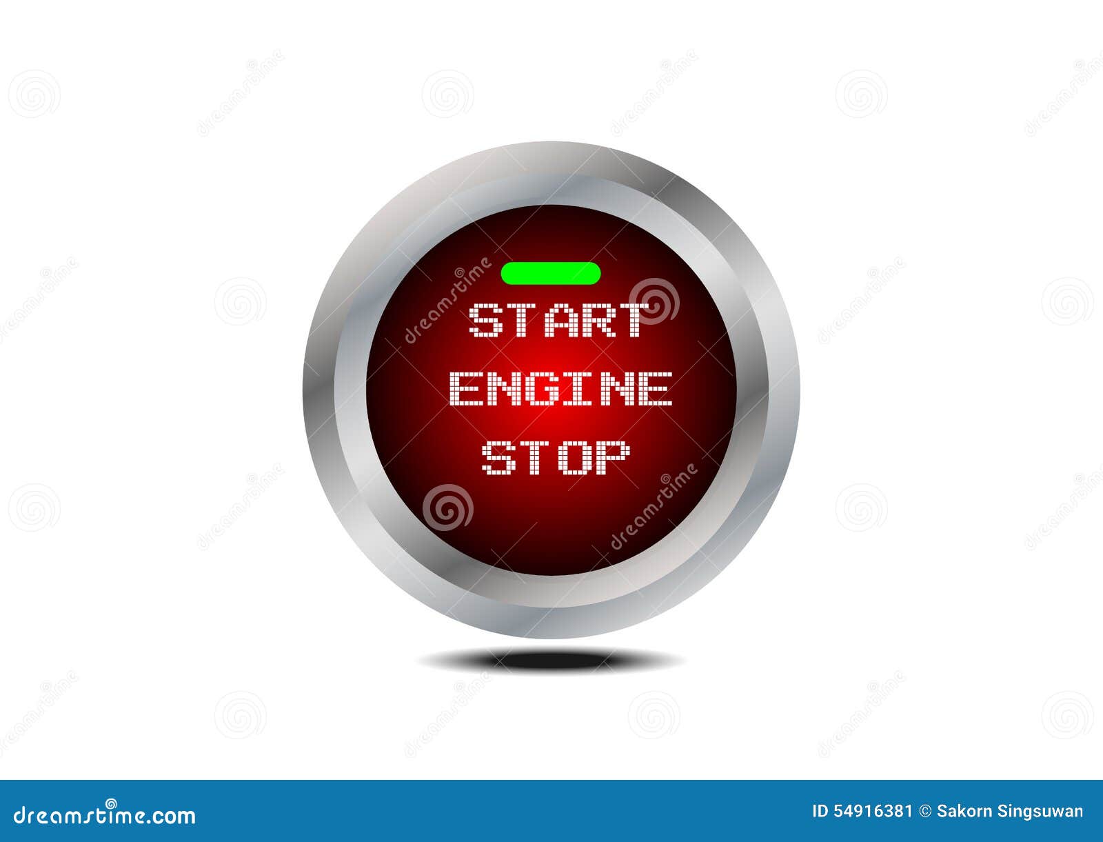 Vector Start Stop Engine Button Isolated Stock Vector - Illustration of ...
