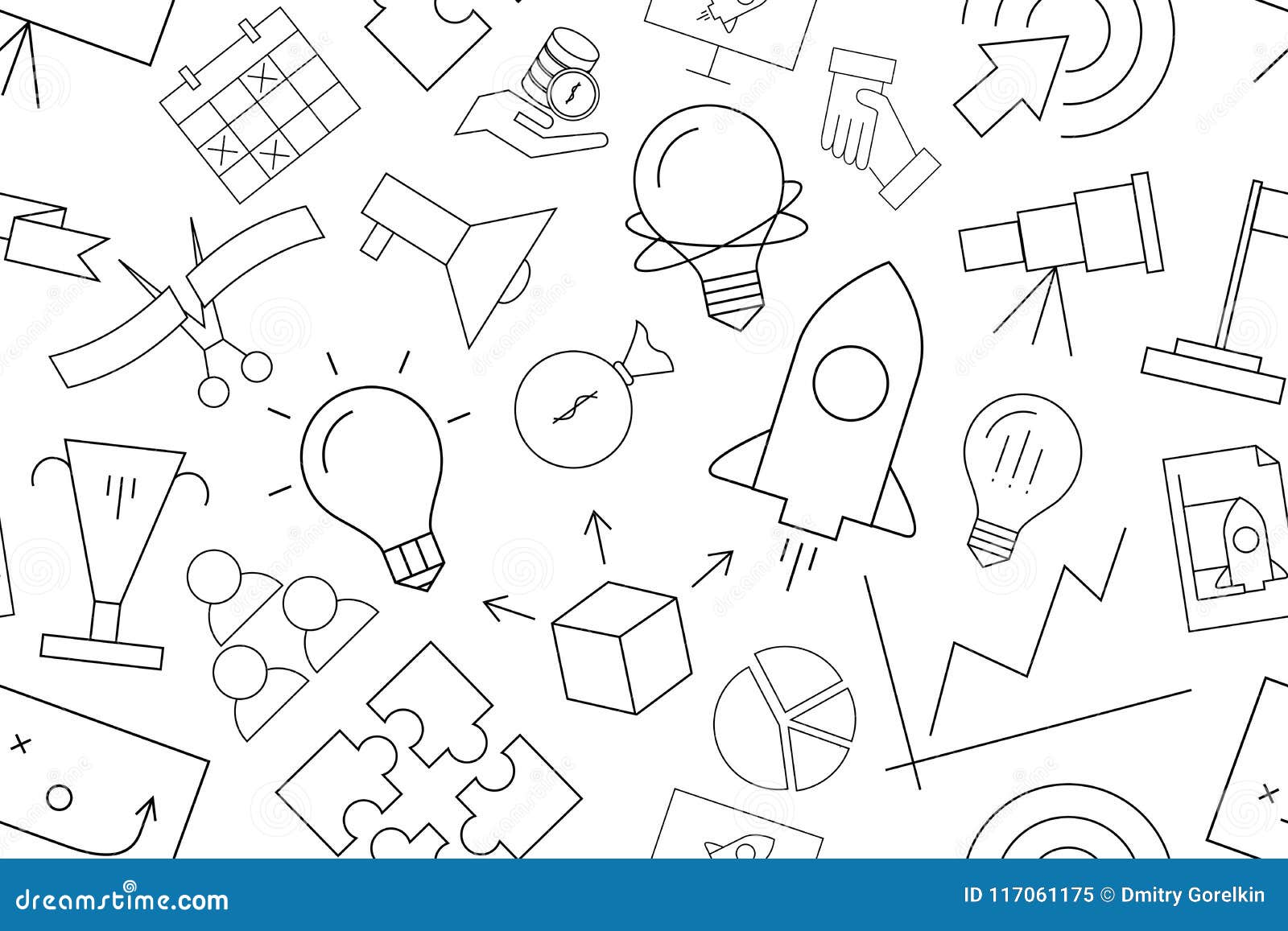 Vector Start Up Pattern. Start Up Seamless Background Stock Vector - Illustration of abstract ...