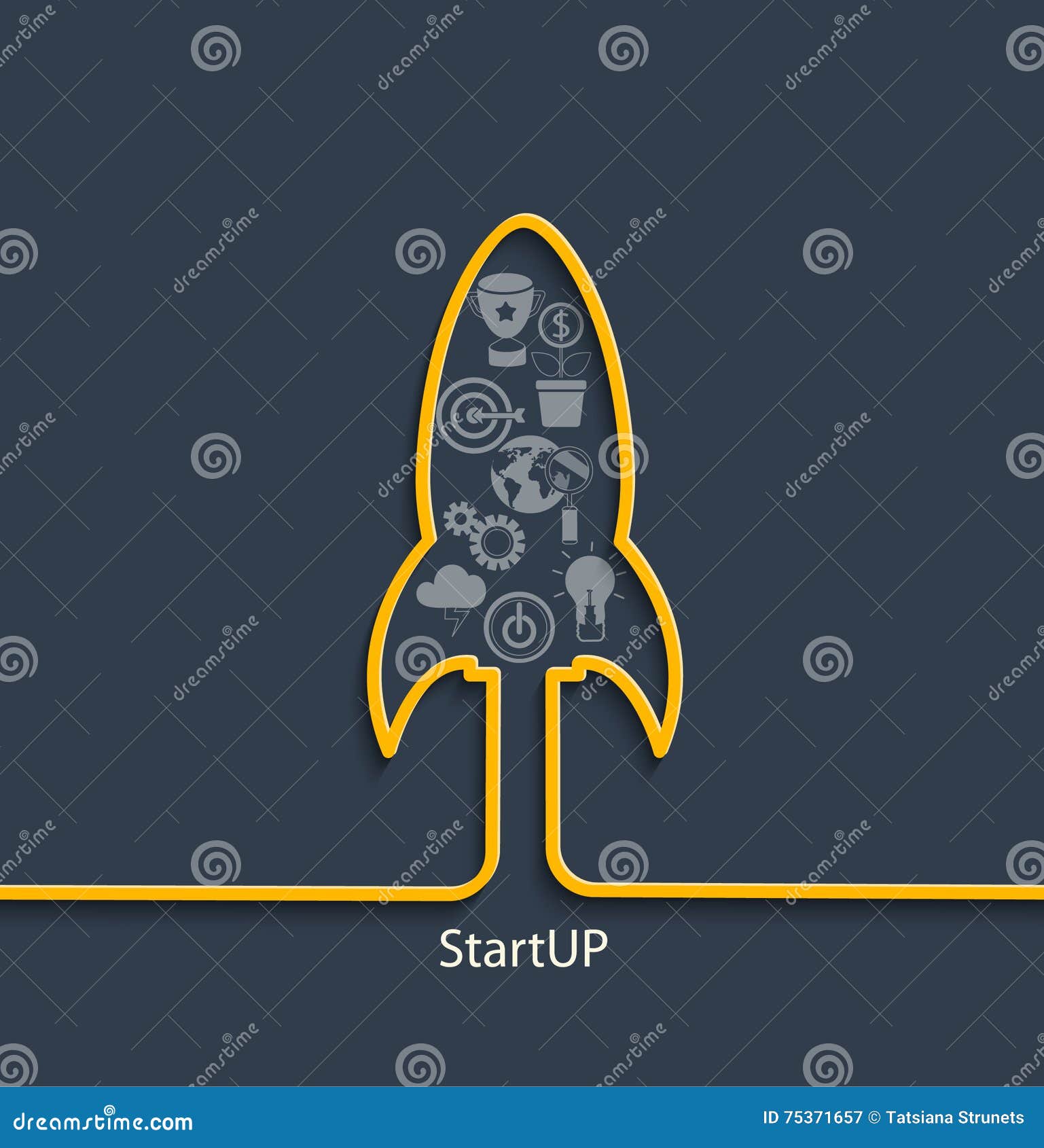 Vector startup concept. stock vector. Illustration of plant - 75371657