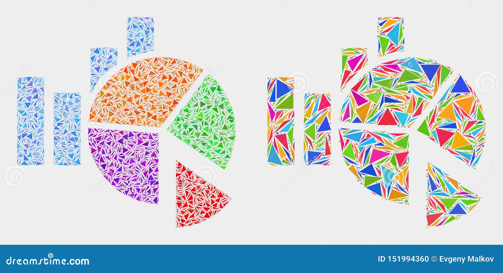 Vector Statistics Charts Mosaic Icon of Triangle Elements Stock Vector ...