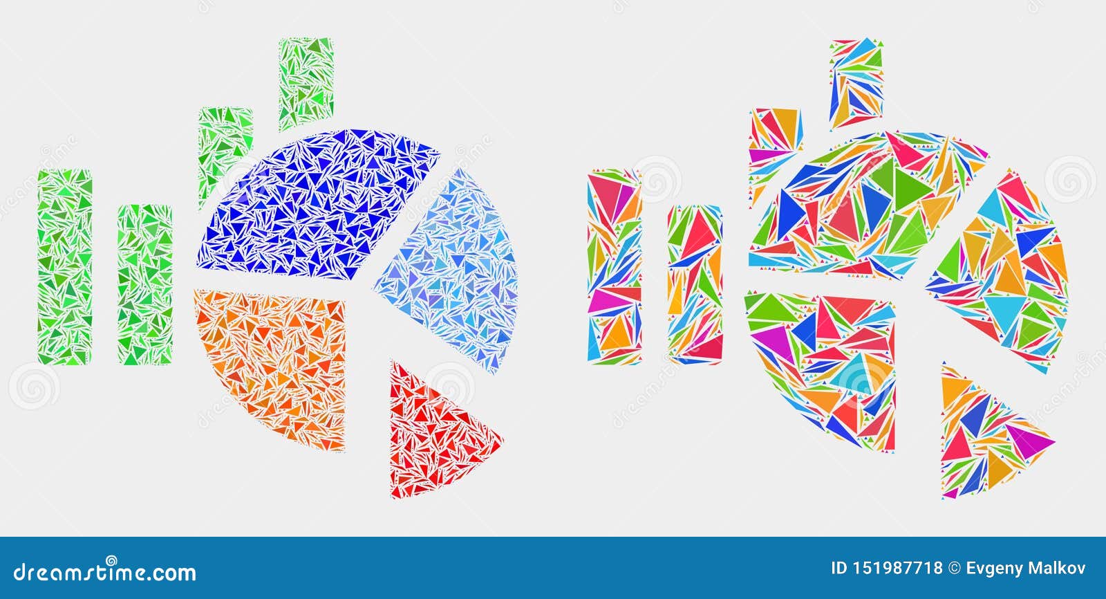 Vector Statistics Charts Mosaic Icon of Triangle Items Stock Vector ...