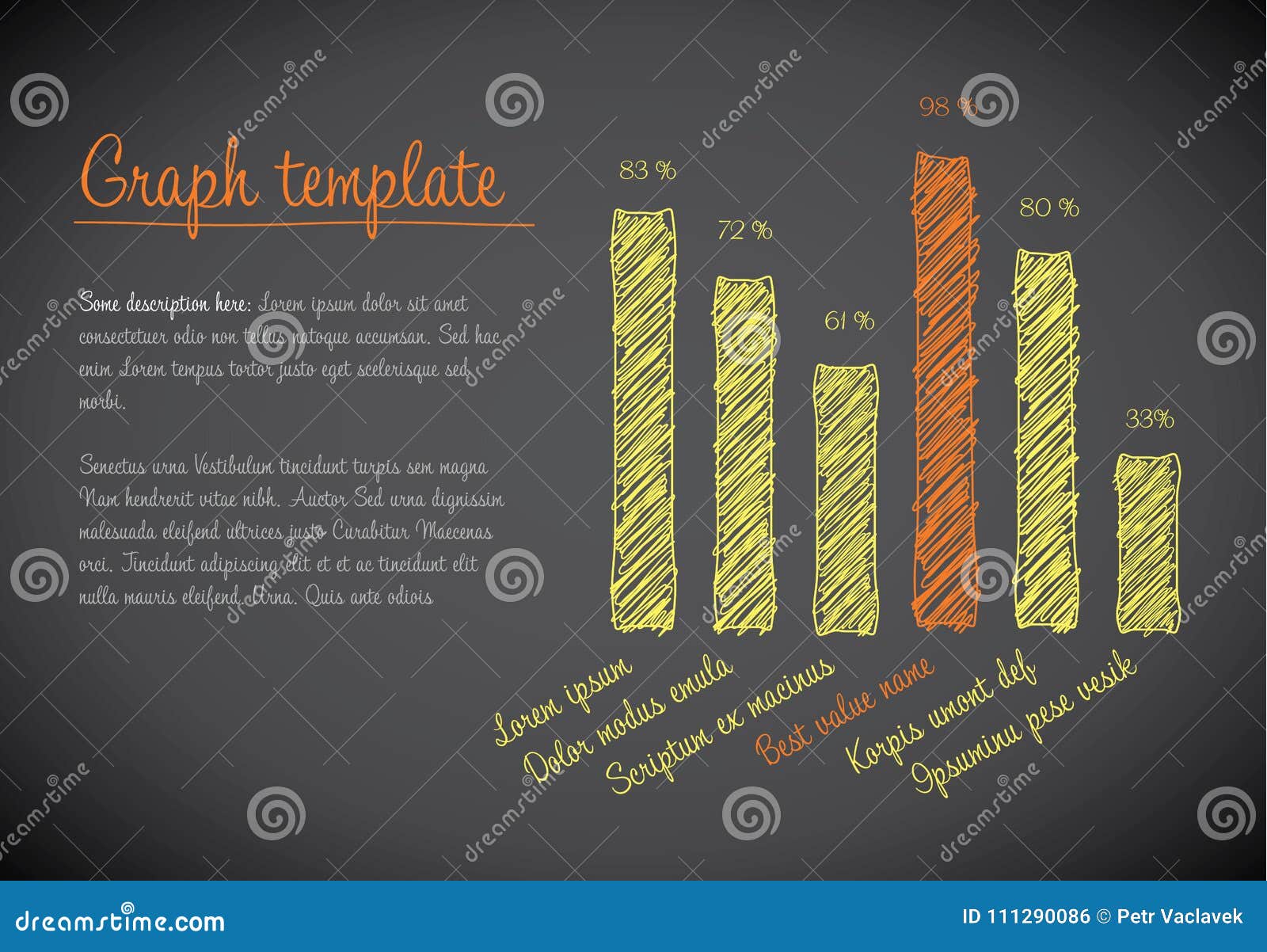 Vector Statistics Handdrawn Column Vertical Graph Template Stock Vector ...