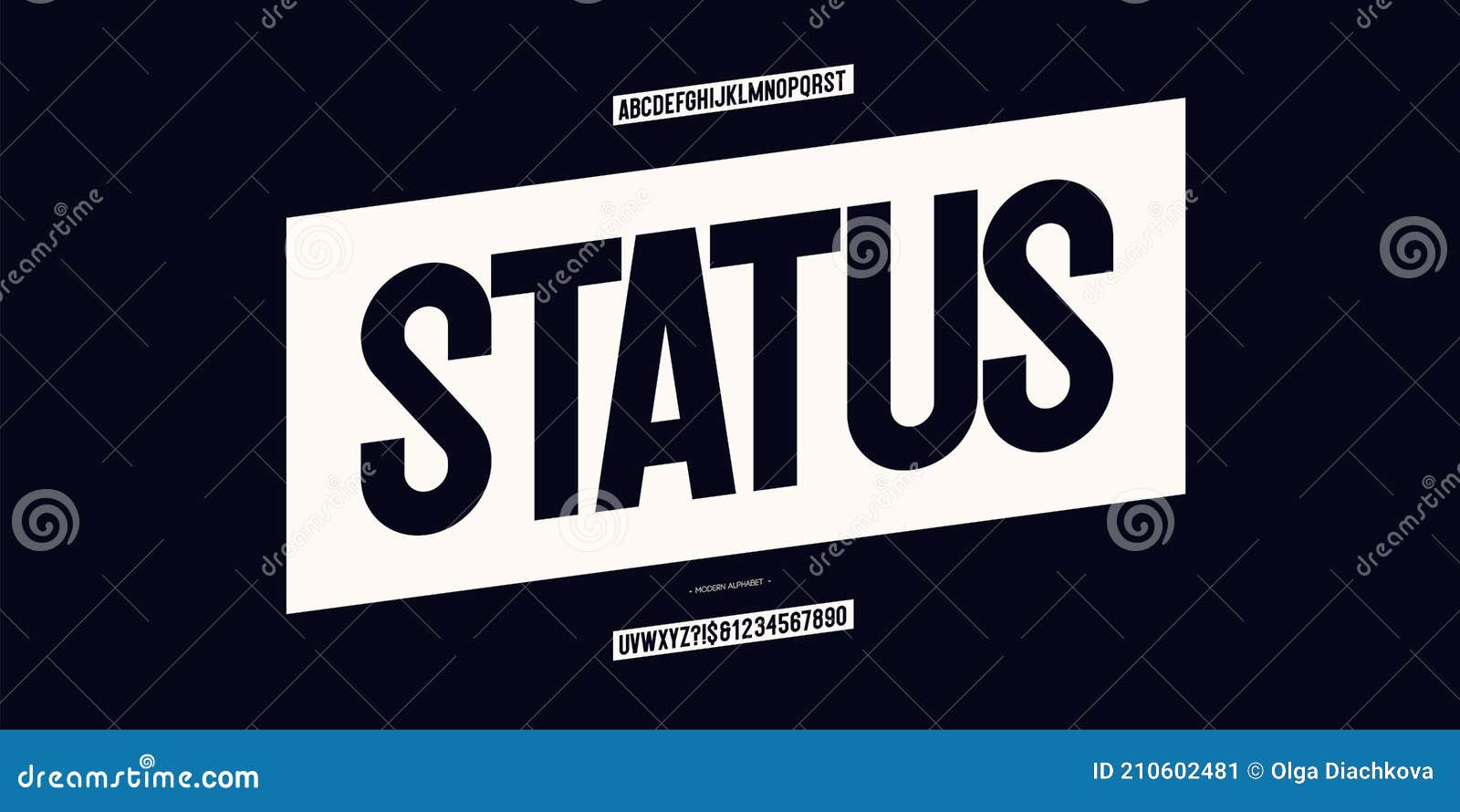 Vector Status Font Modern Typography Stock Vector - Illustration of ...